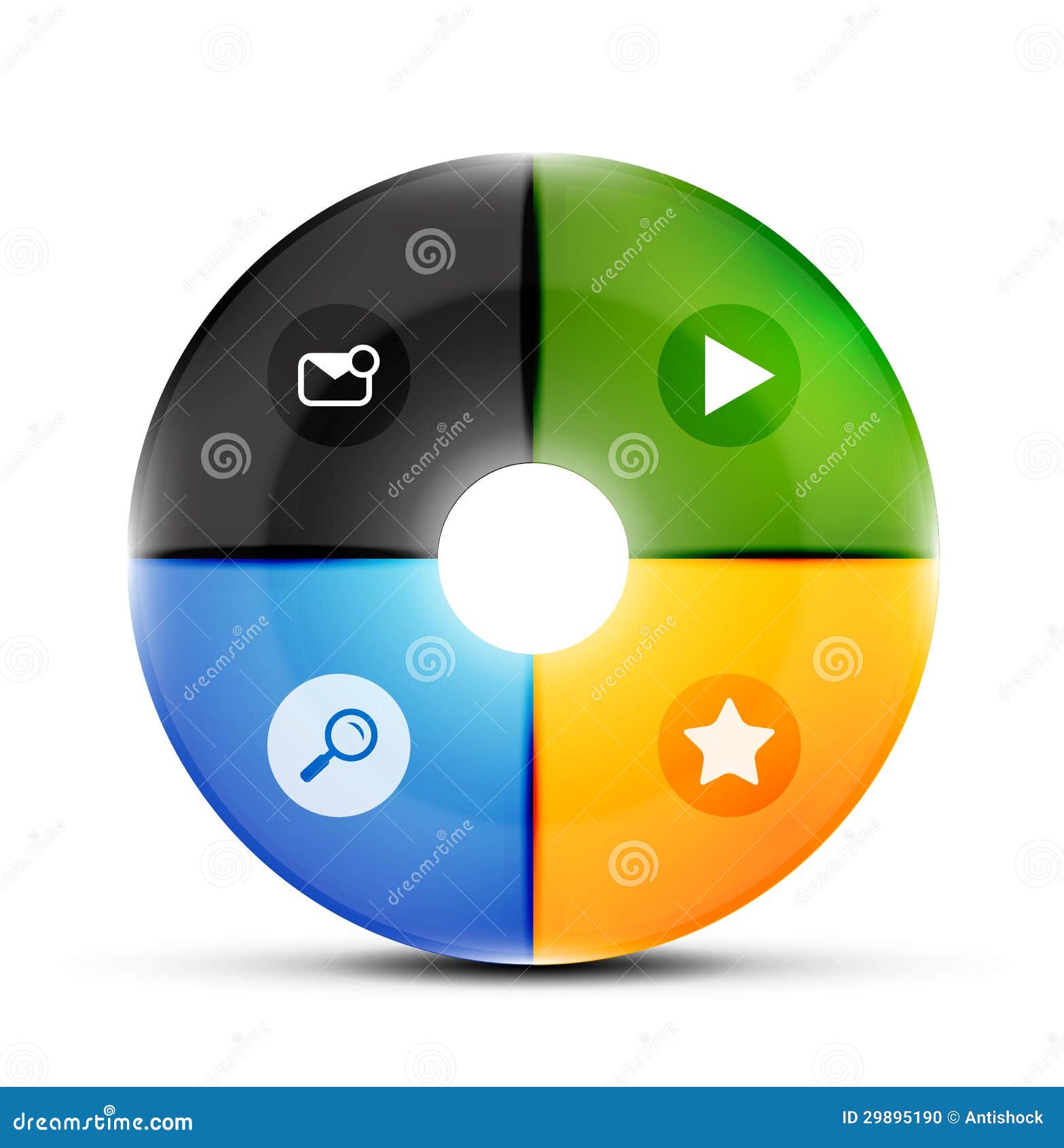 Round Glass Menu Buttons Design Template Stock Vector - Illustration of ...