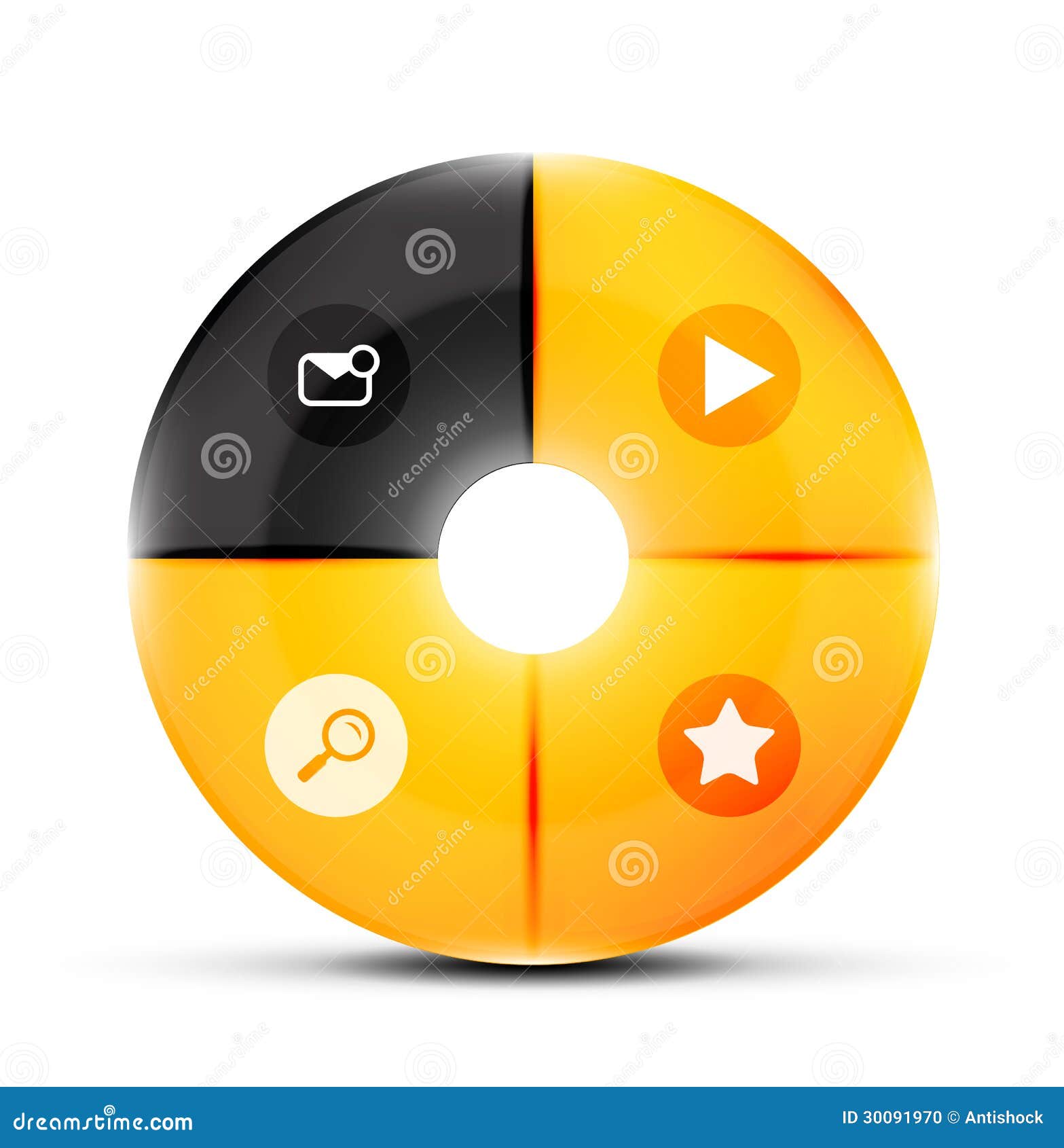 Round Glass Menu Buttons Design Template Stock Vector - Illustration of ...