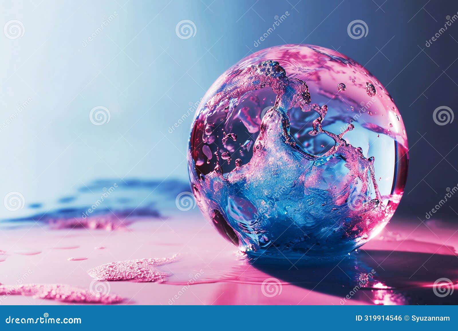 Round Glass Transparent Symbol. Abstract Liquid Sphere Shape Stock ...