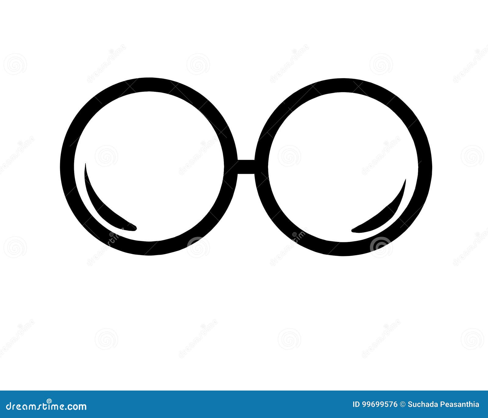 Round Glasses,eyeglasses, Frames Illustrations on Isolated Stock ...