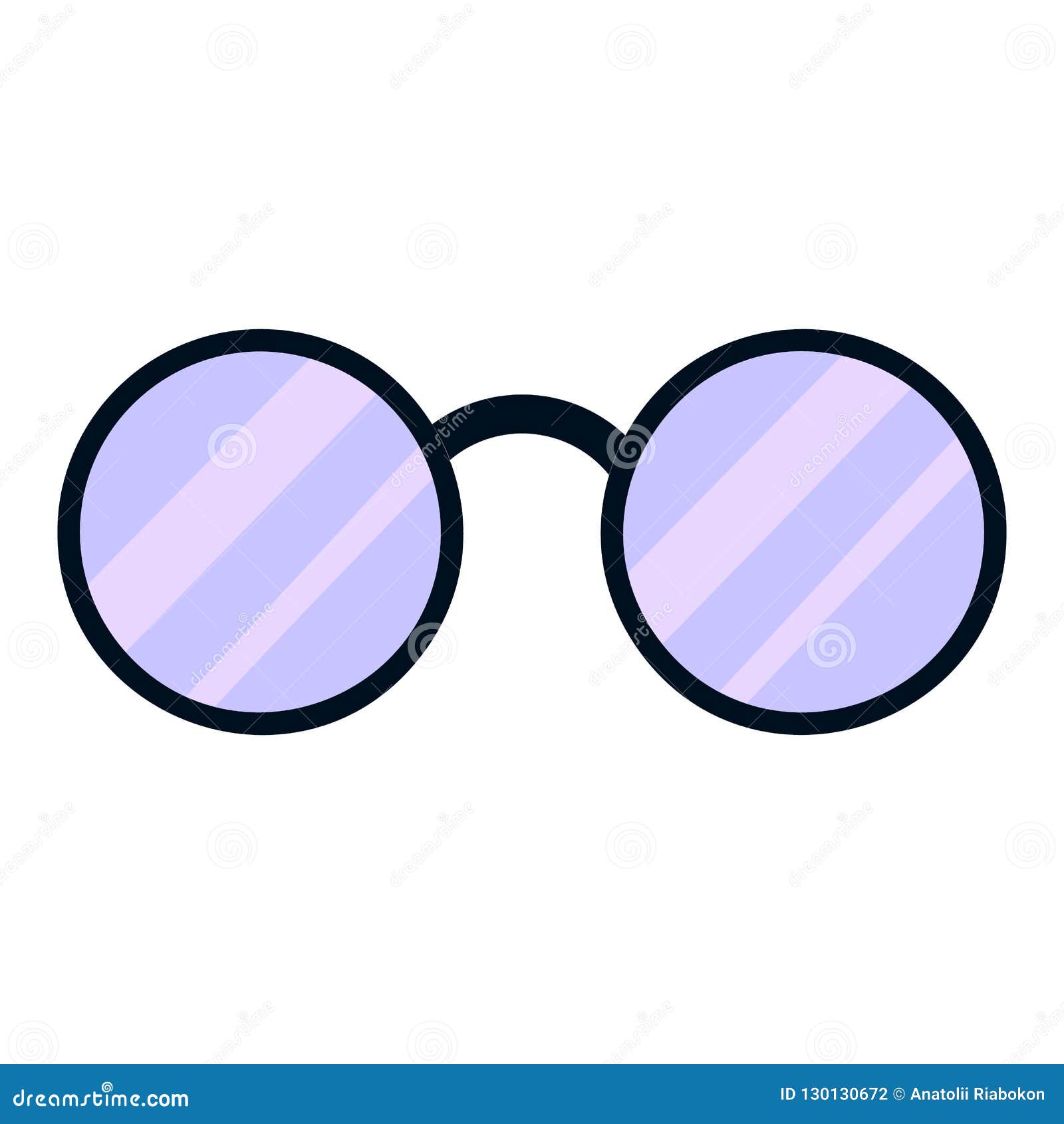 Round Glasses Icon, Cartoon Style Stock Vector - Illustration of ...