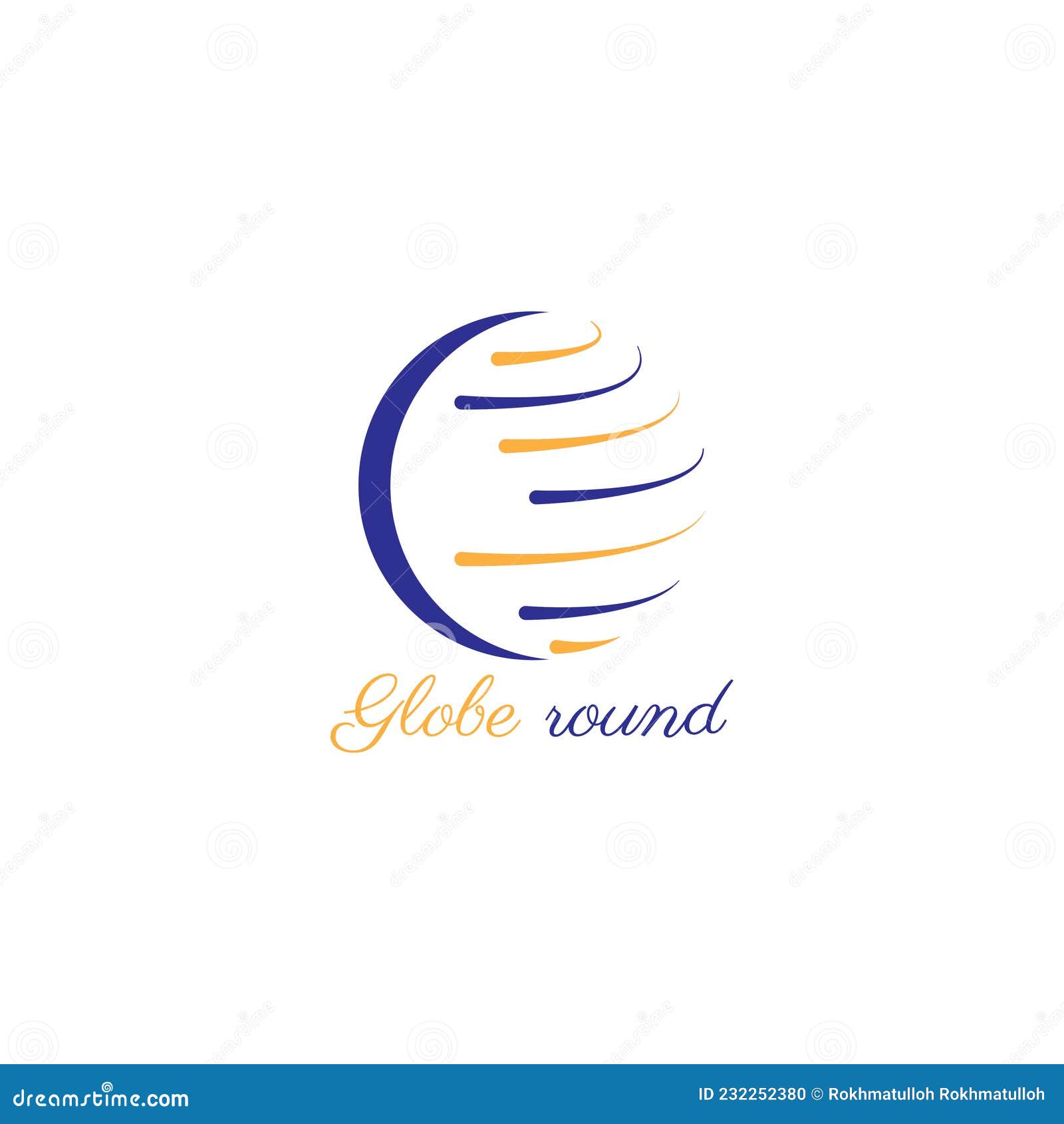 Round Globe Logo Illustration Template Design Abstract Vector Stock ...