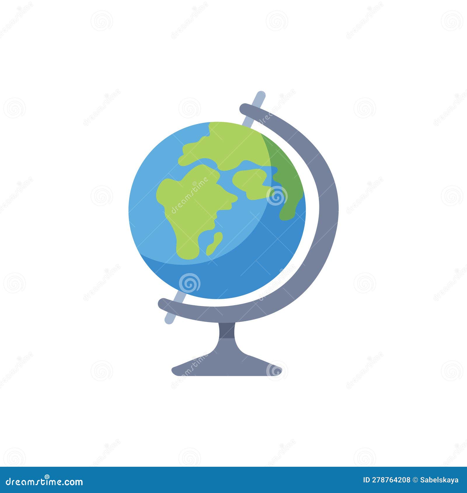 Round Globe Volumetric Geographic Map Flat Vector Illustration Isolated ...