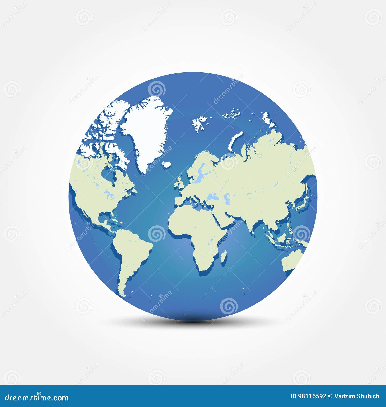 Round Globe World Map. Flat Illustration EPS 10 Stock Illustration ...
