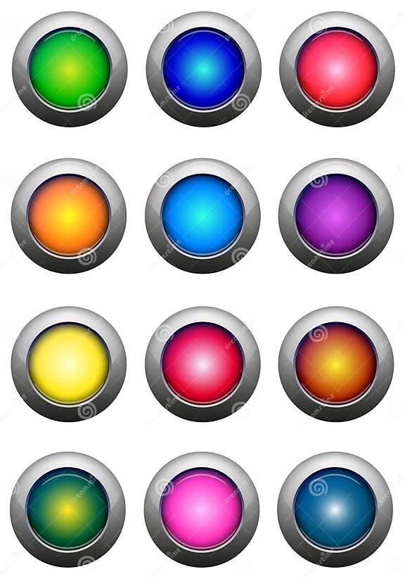 Round Glossy Buttons set stock vector. Illustration of icon - 21632003
