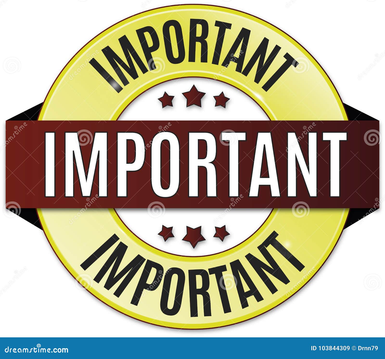 Red Yellow Round Glossy Important Badge Stock Illustration ...