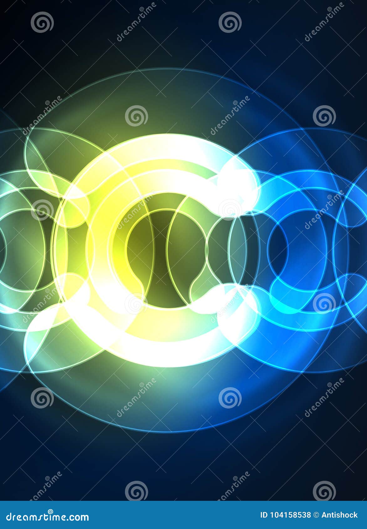 Round Glowing Elements on Dark Space, Abstract Background Stock Vector ...