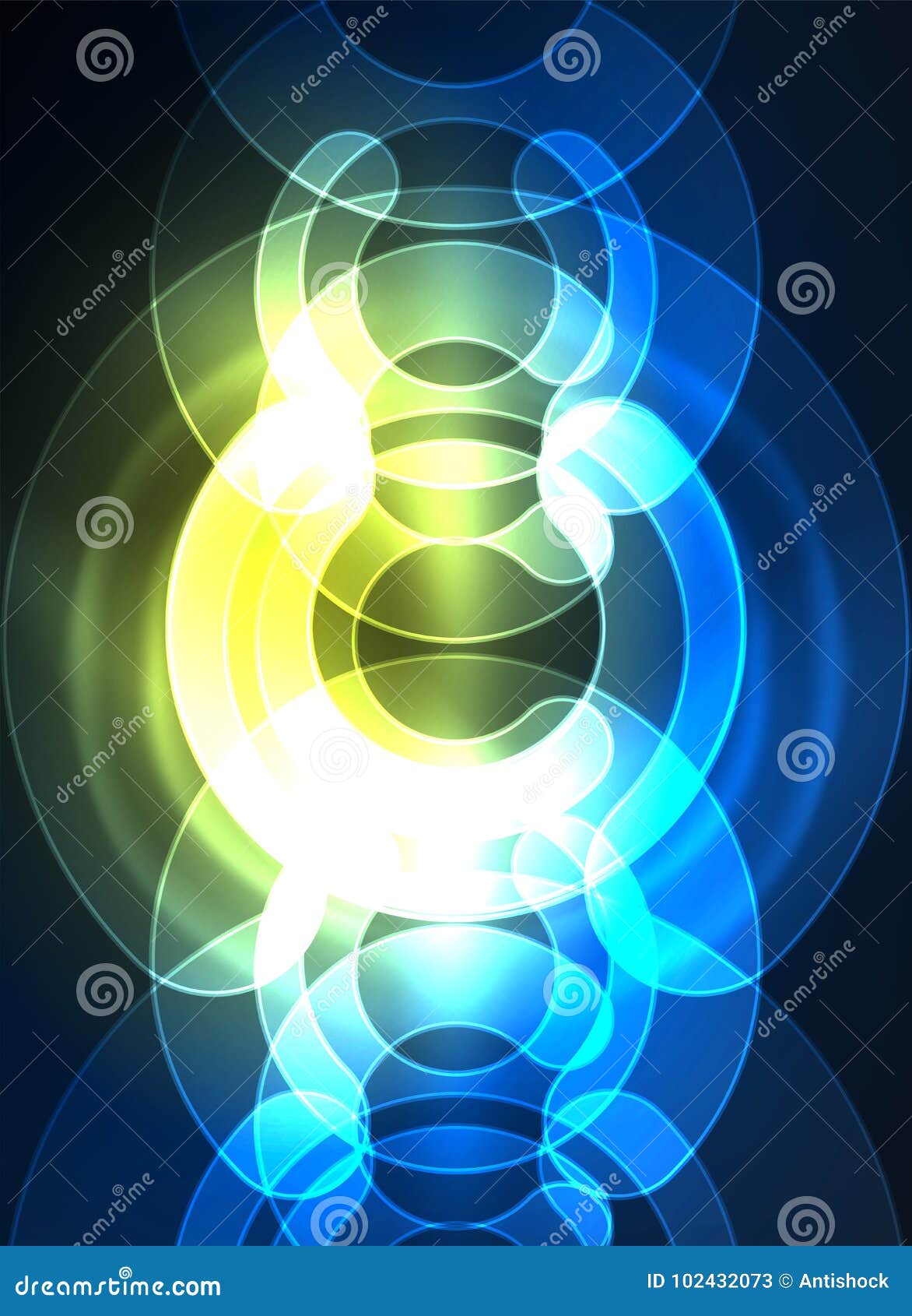Round Glowing Elements on Dark Space, Abstract Background Stock Vector ...