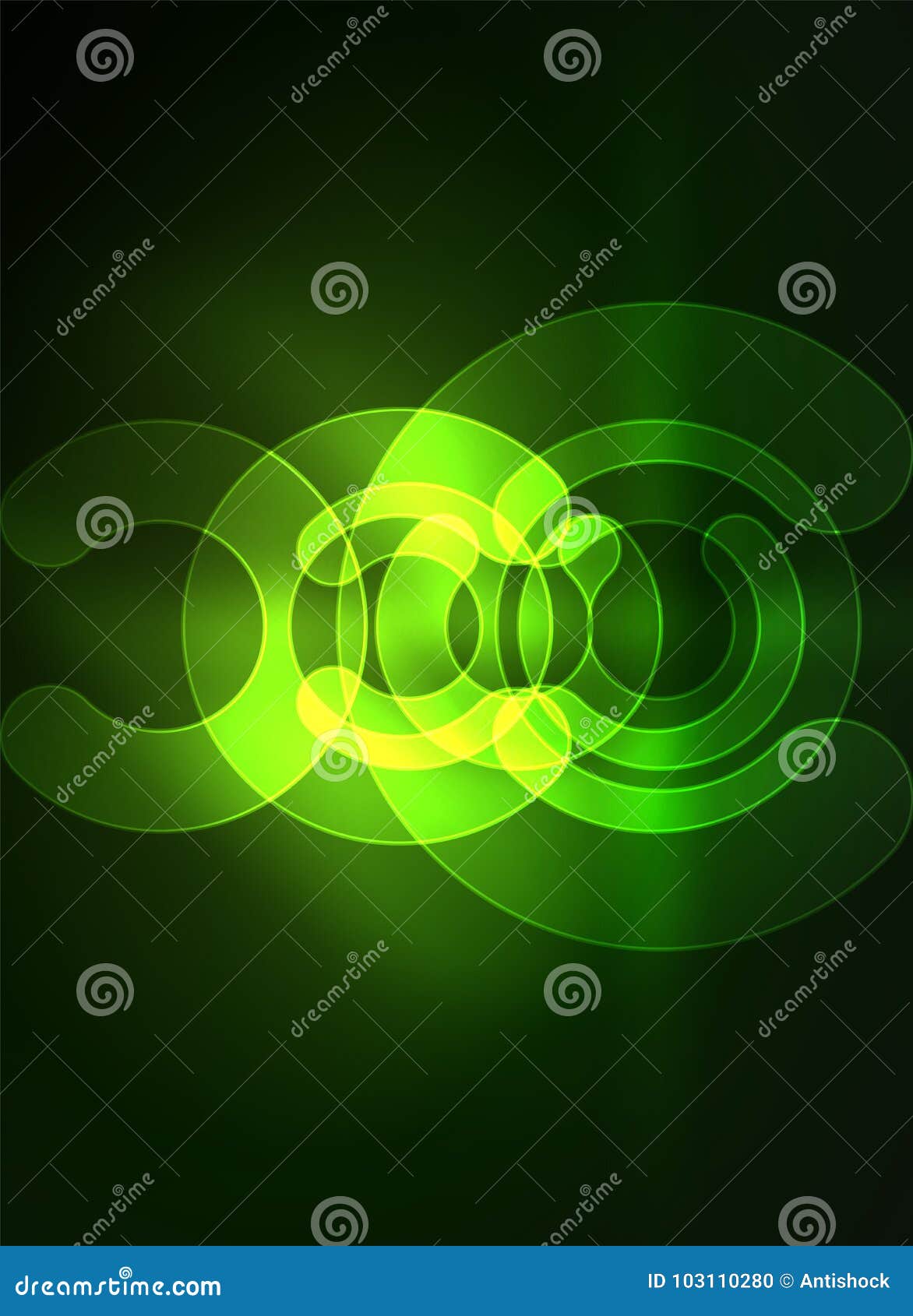 Round Glowing Elements on Dark Space, Abstract Background Stock Vector ...