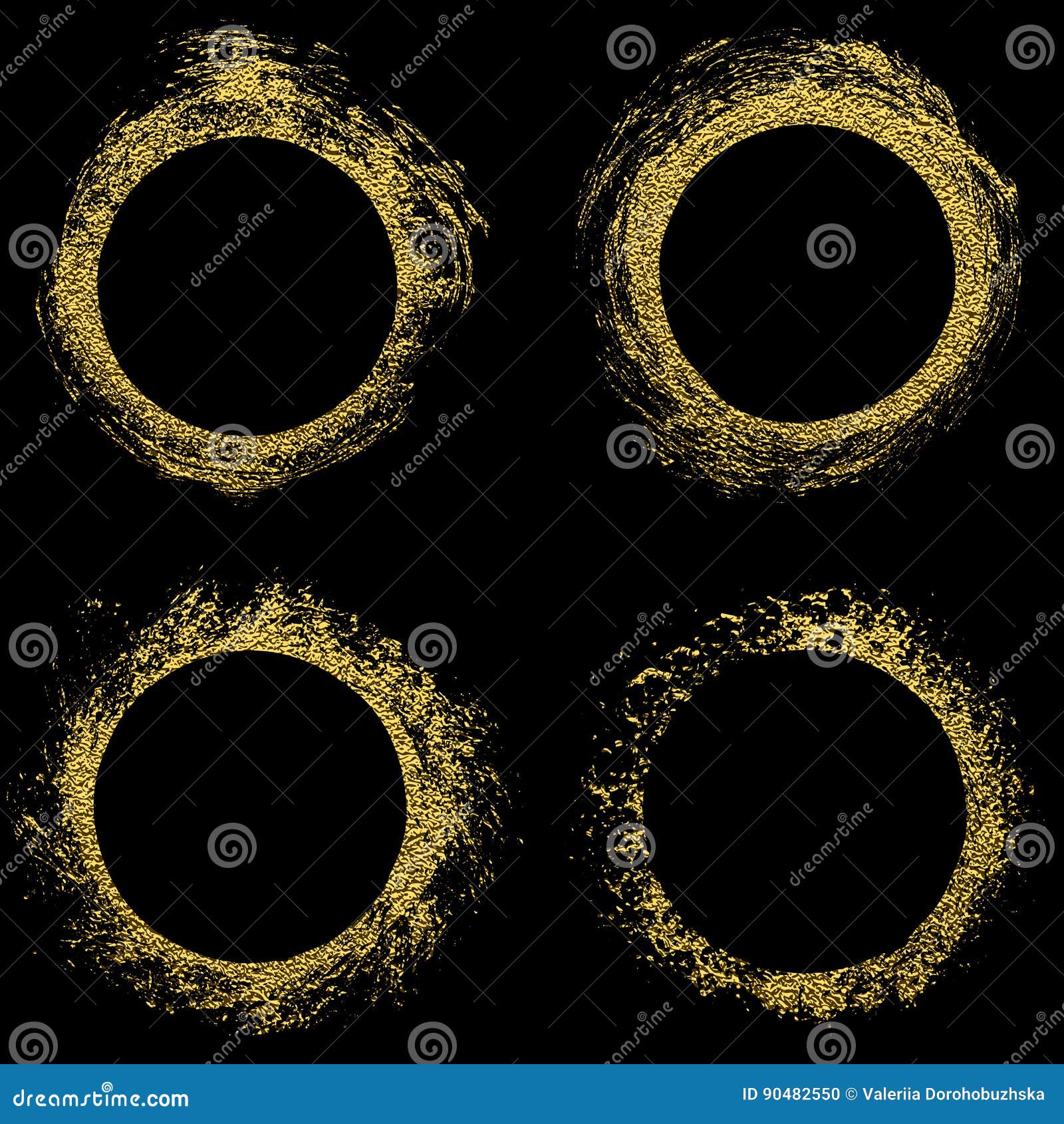 Round gold border frame. stock vector. Illustration of logotype - 90482550