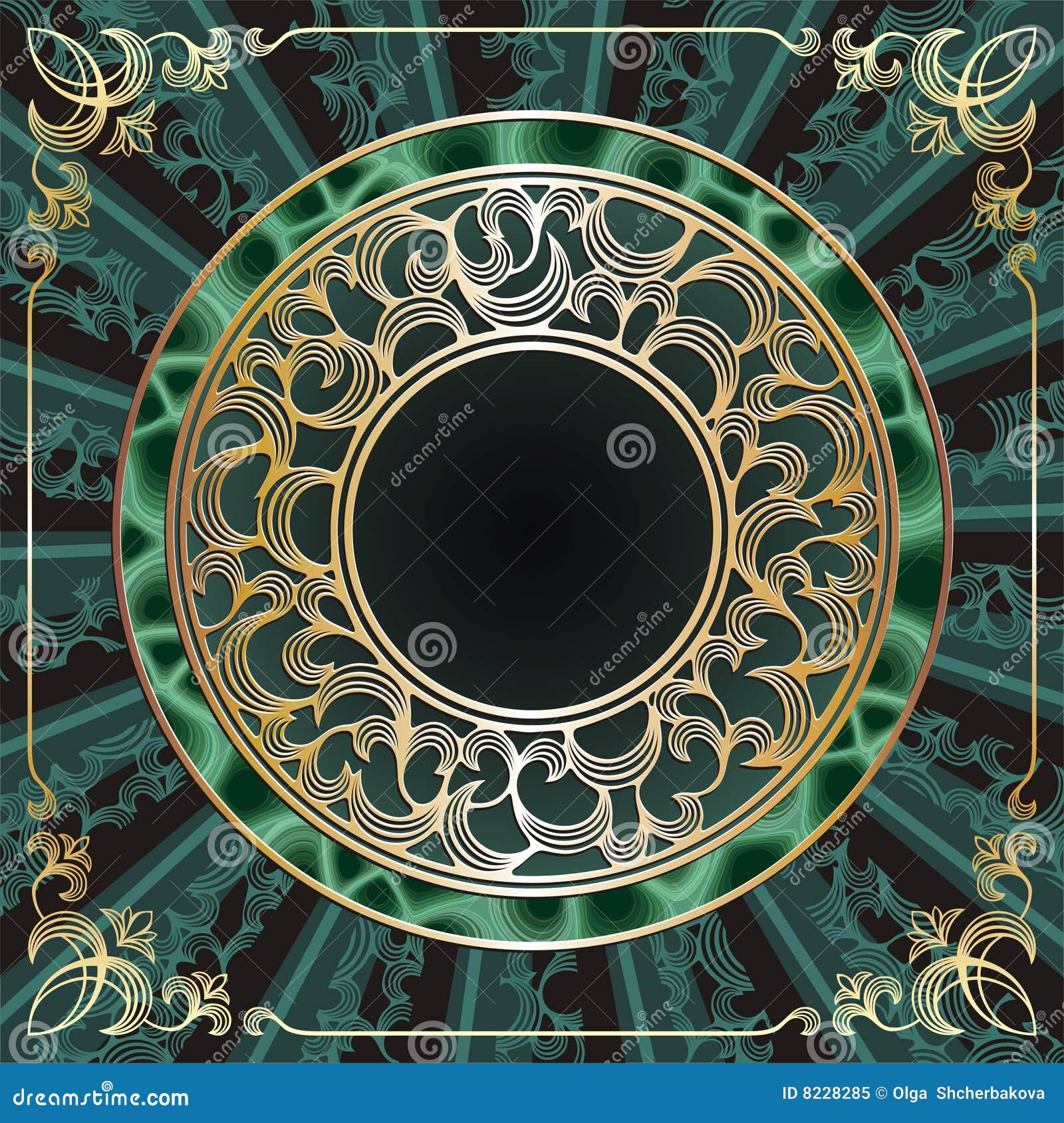 Round Gold Frame Cartoon Vector | CartoonDealer.com #8228285