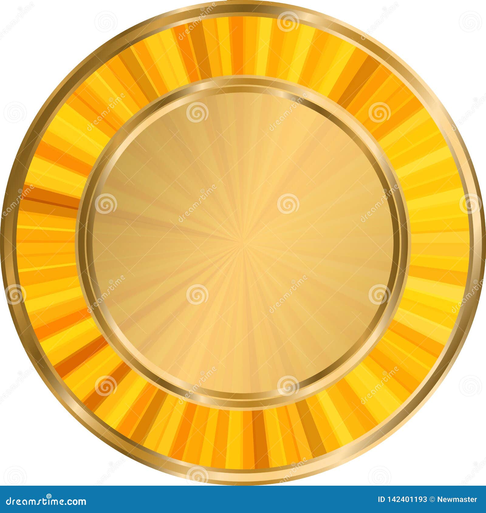 Round Gold Template with Gold Sun Rays Stock Vector - Illustration of ...