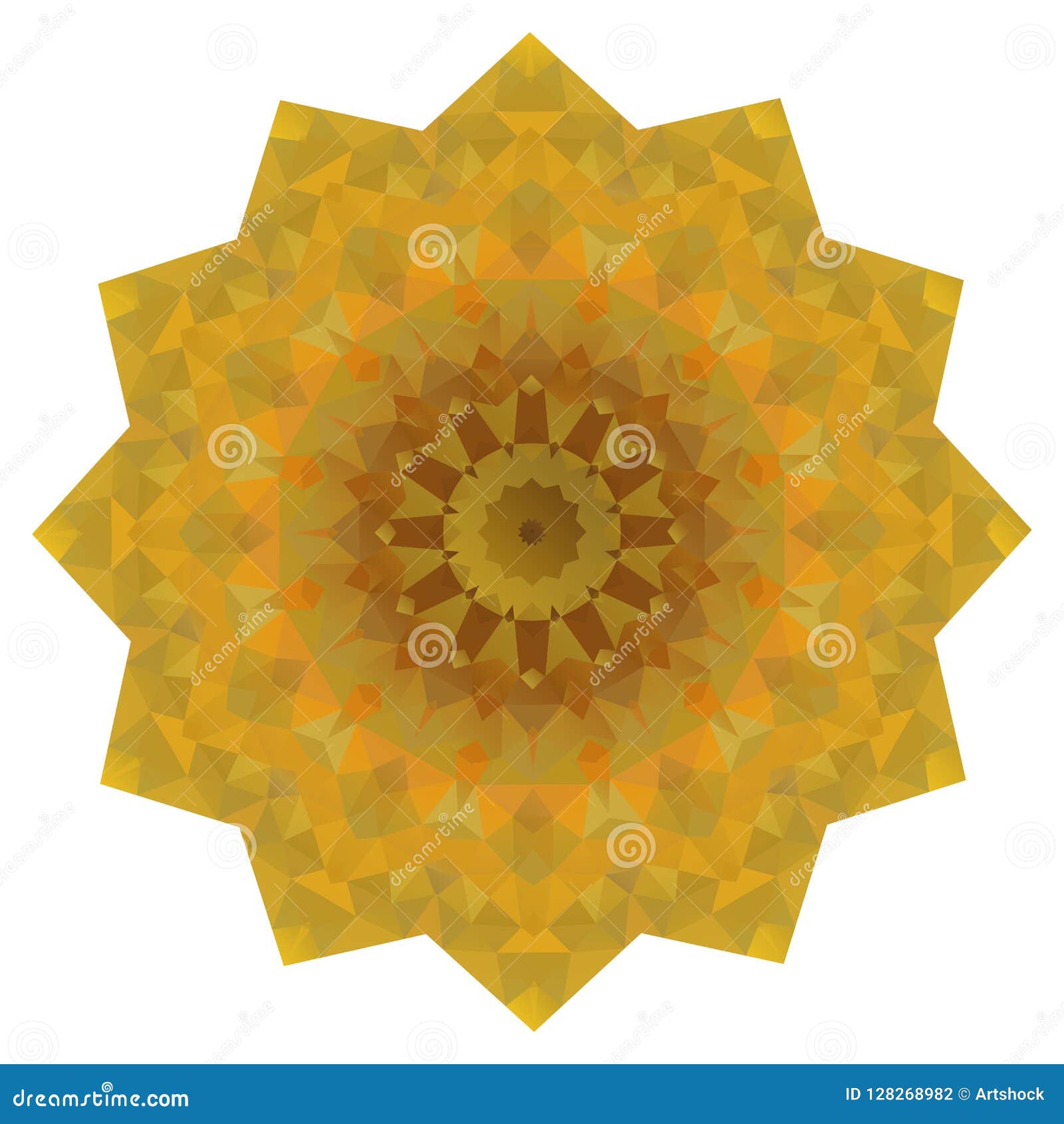 Round Gold Polygonal Background Stock Vector - Illustration of golden ...