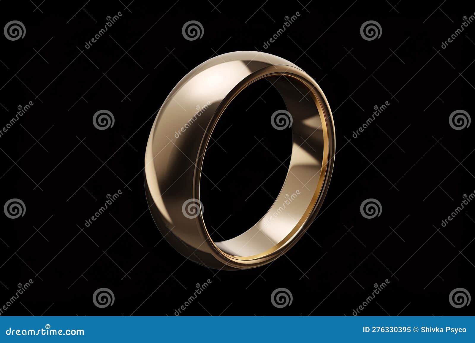 Round Gold Ring Isolated on Black Background Generative AI Stock ...