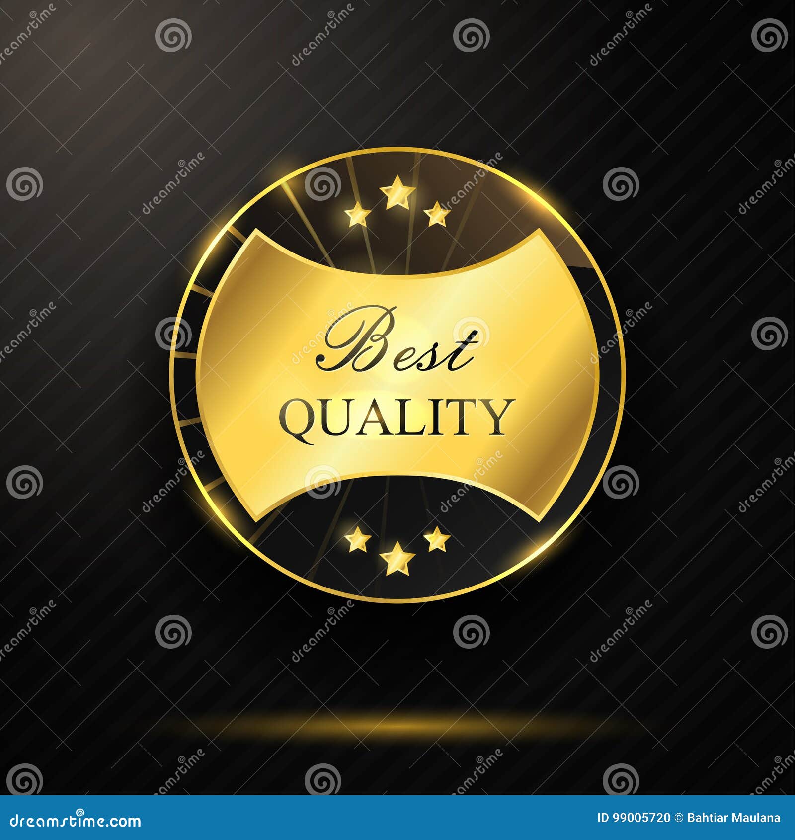 Round Golden Best Quality Badge Stock Vector - Illustration of premium ...