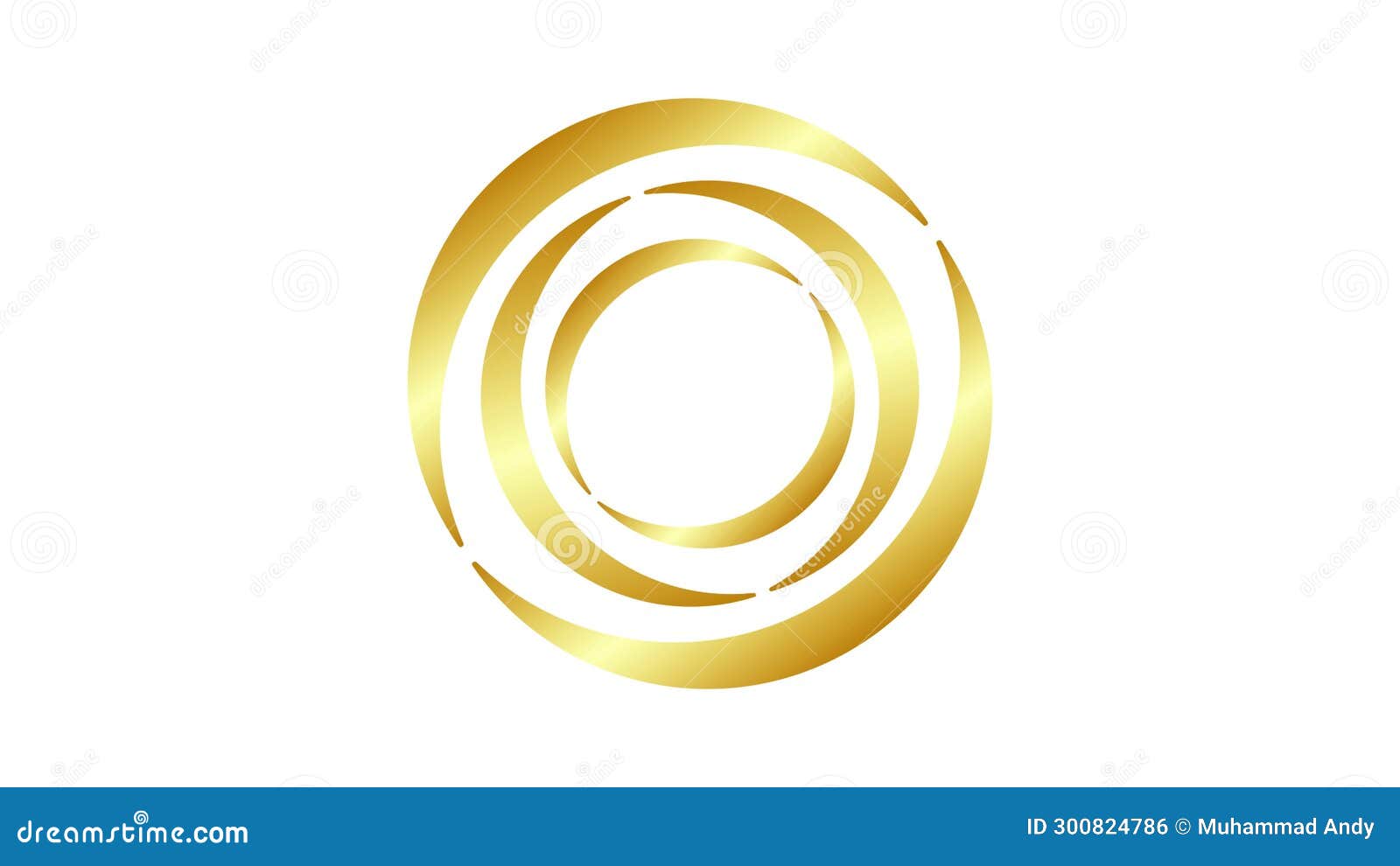 Round Golden Hurricane Logo with Rotating Animation. Suitable for Intro ...