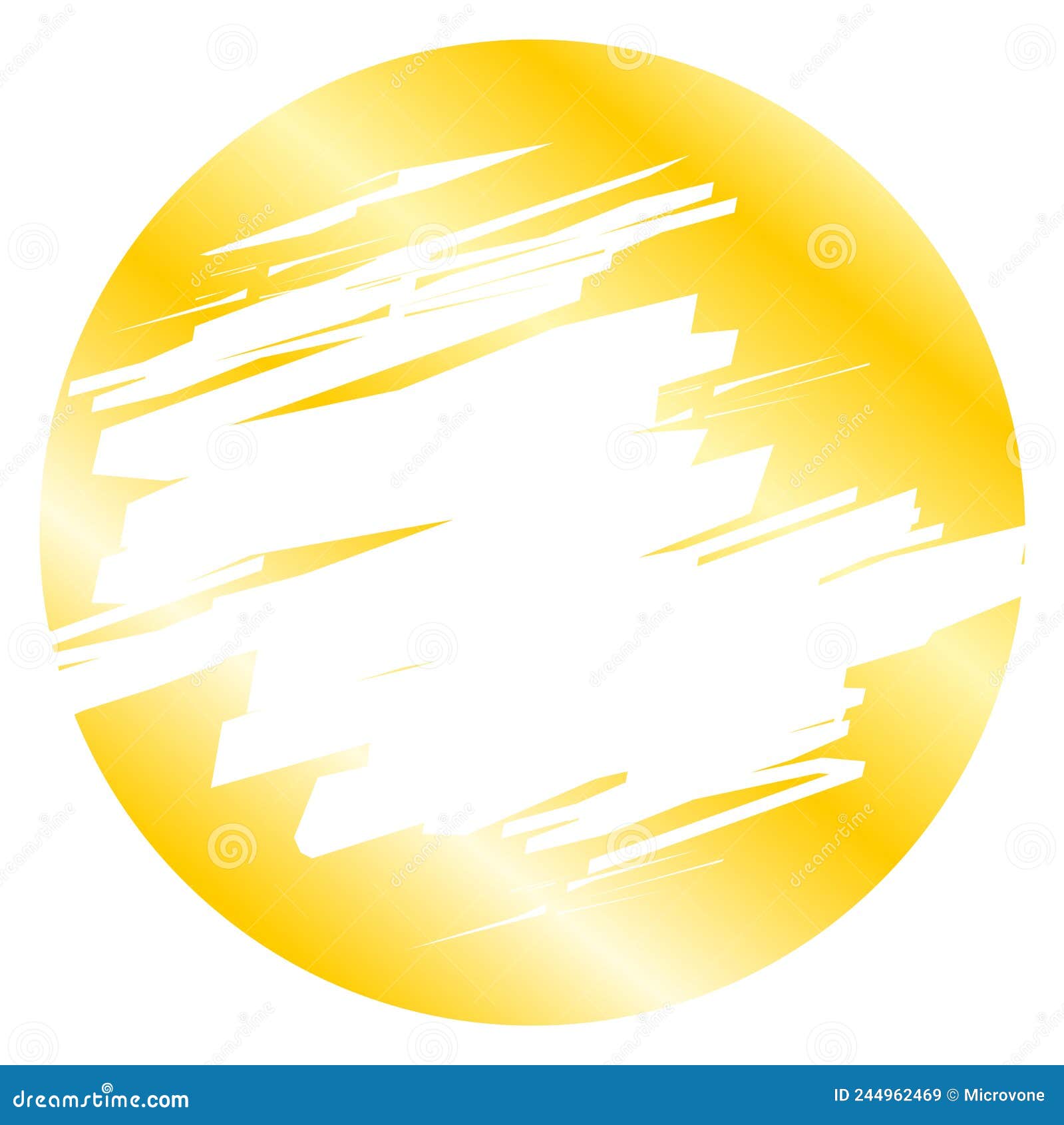 Round Golden Label With Scratch Effect. Erased Layer Cartoon Vector ...