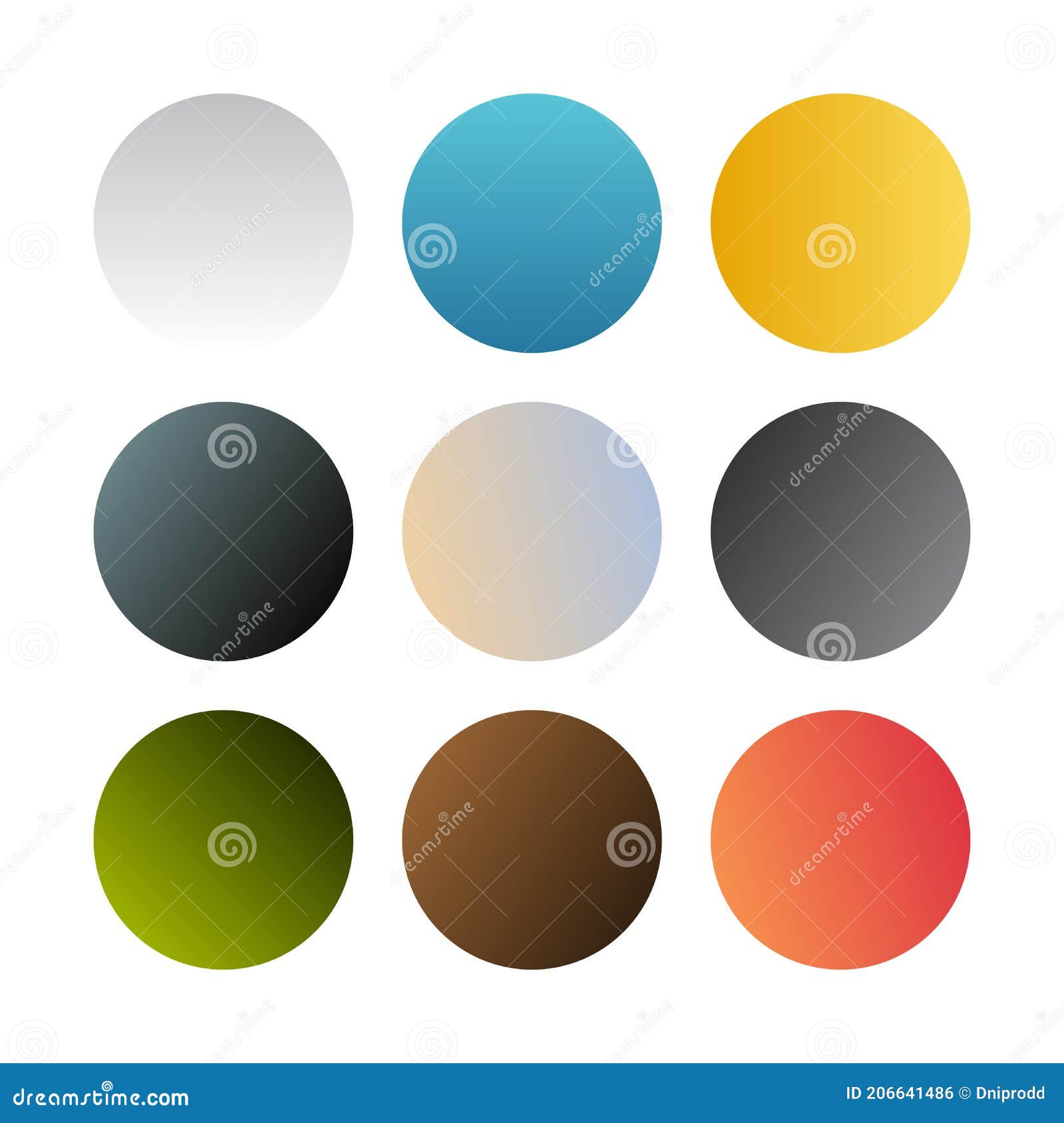 Set of Nine Trendy Multicolored Gradients Stock Vector - Illustration ...
