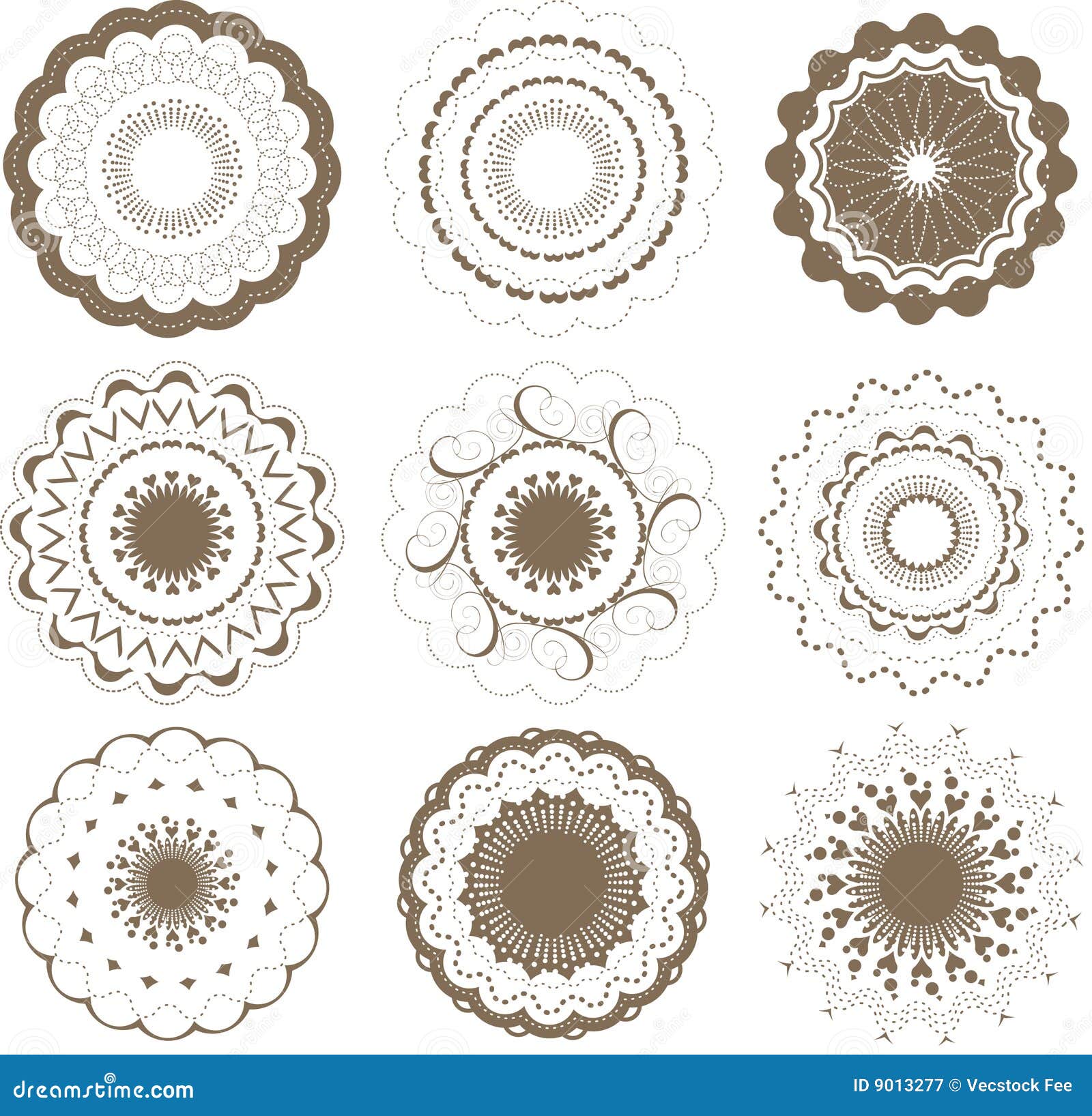 Round graphic elements set stock illustration. Illustration of bright ...