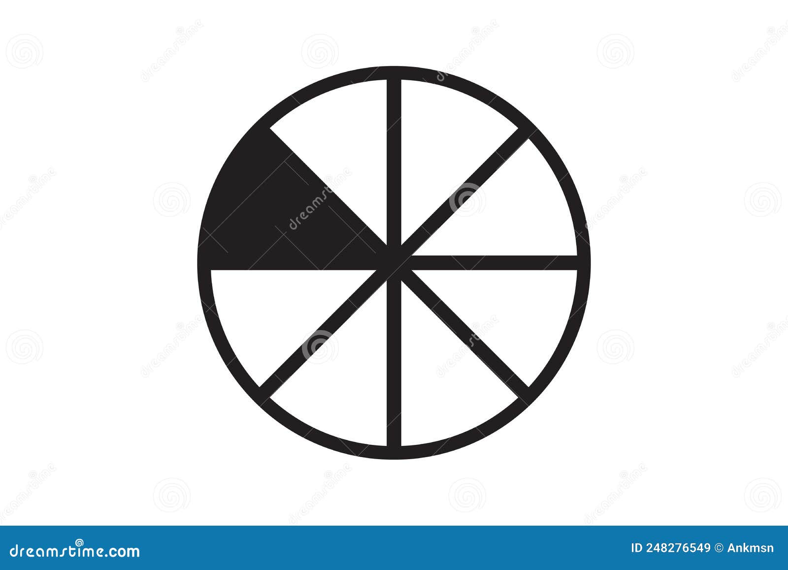 Round Graphic Fraction Circle Shape Vector Element. Geometric Diagram ...