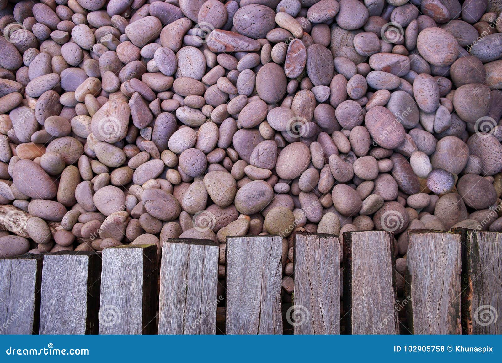 Round Gravel and Texture of Natural Wood Path Use As Background ...