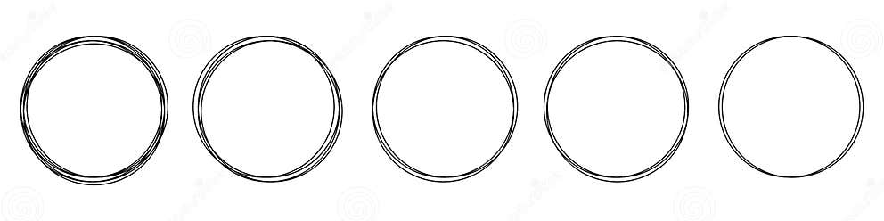 Round Gray Frames. Set of Silver Round Frames on a White Background ...
