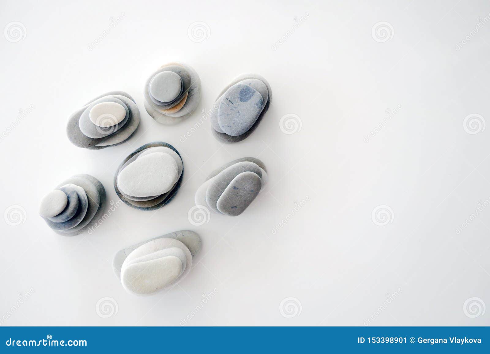 Round Gray Stones Isolated on a White Background Stock Image - Image of ...