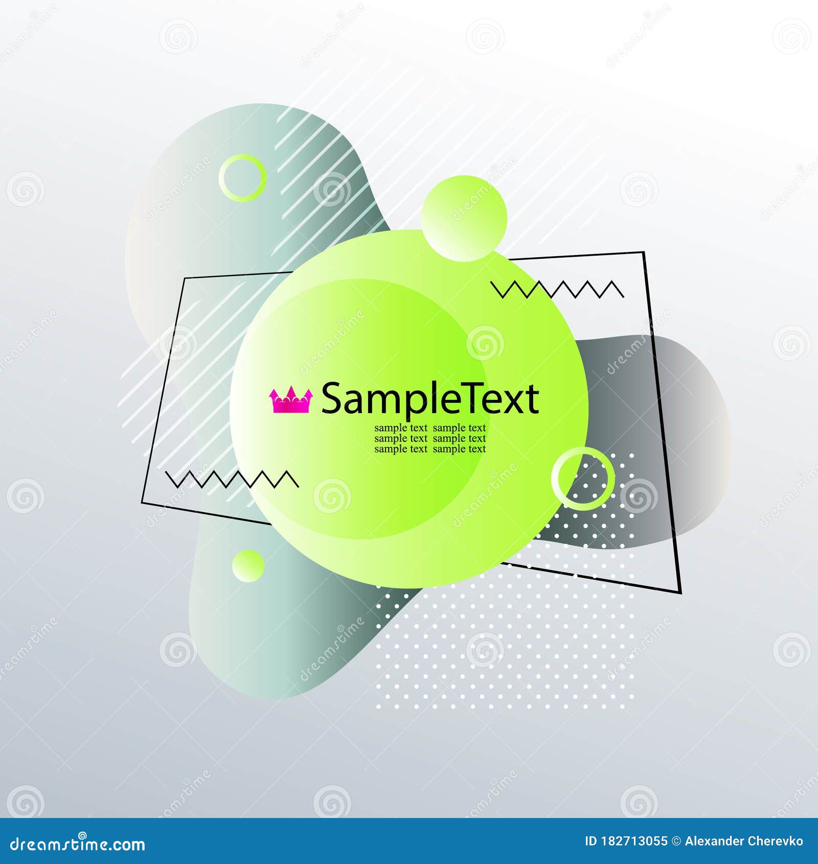 Round Green Frame with a Gradient, Abstract Illustration with Geometric ...