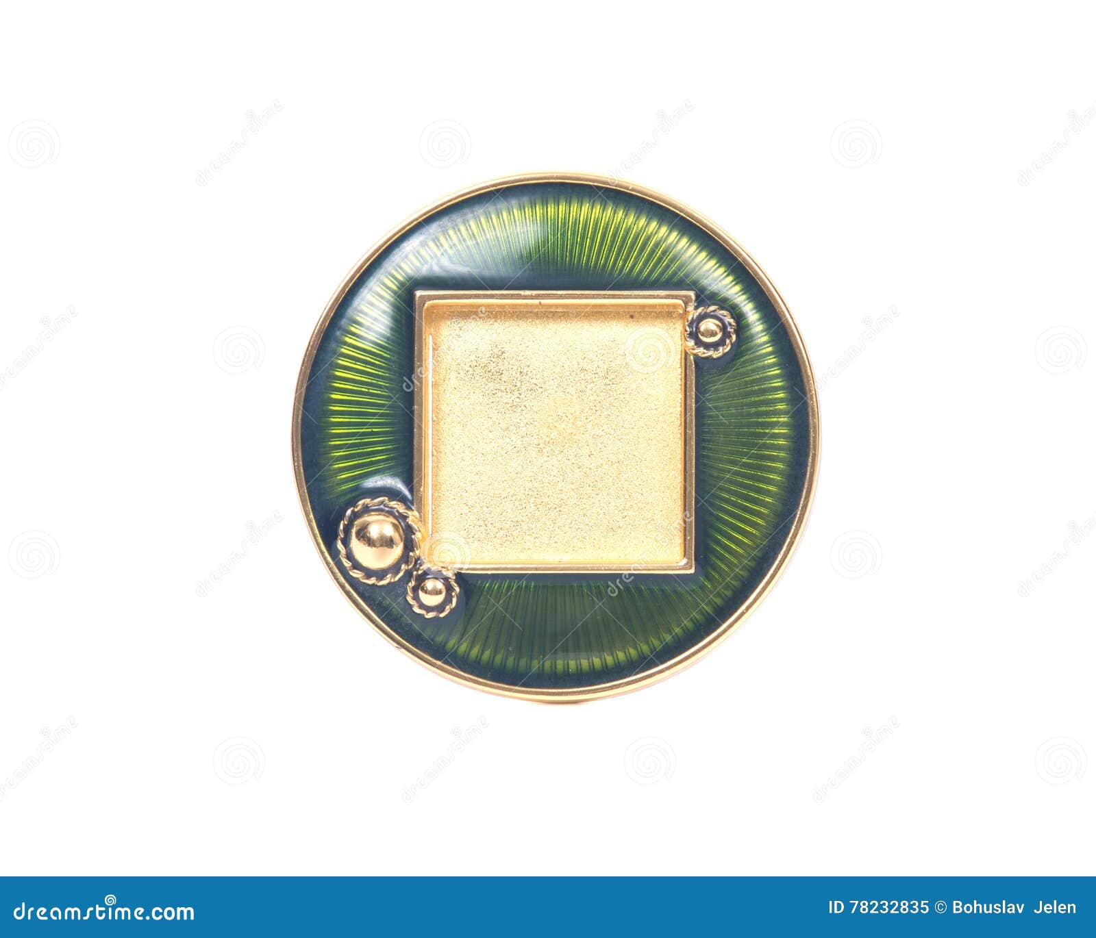 Round Green and Golden Picture Frame Stock Image - Image of decoration ...