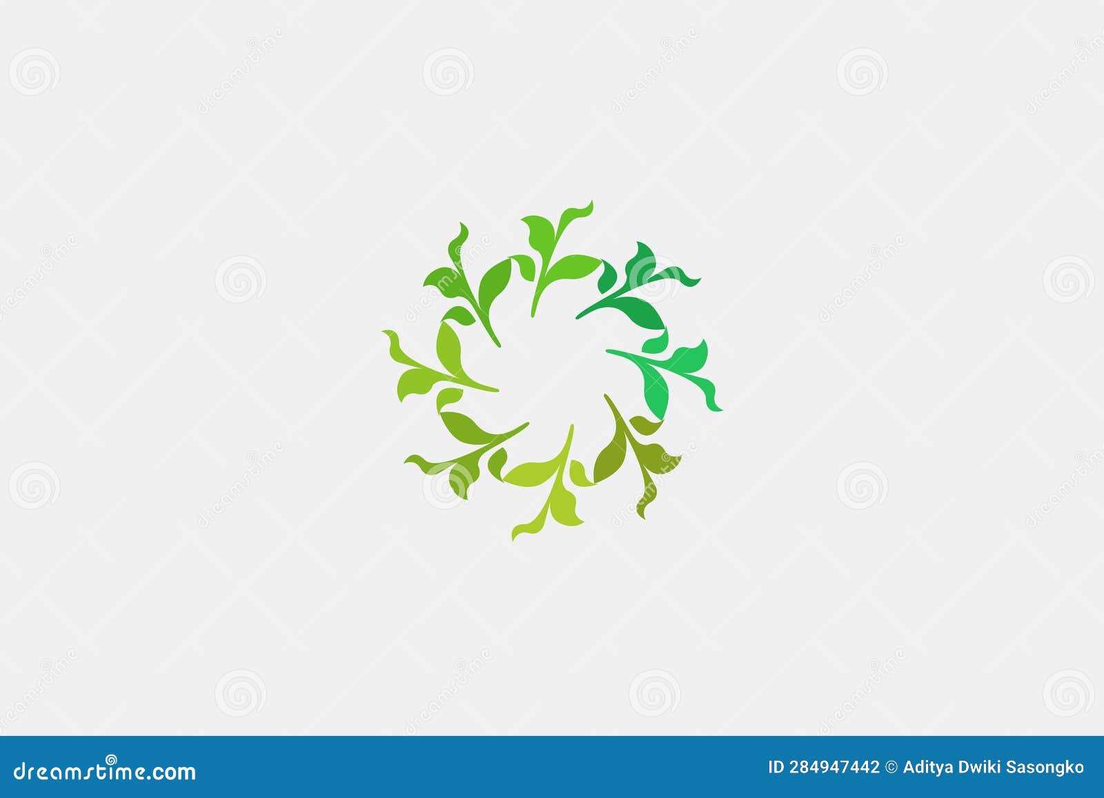 Round green leaves logo stock vector. Illustration of circle - 284947442