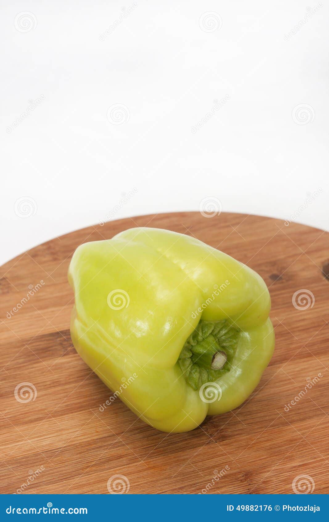 Round Green Pepper on a Kitchen Board Stock Photo - Image of freshness ...