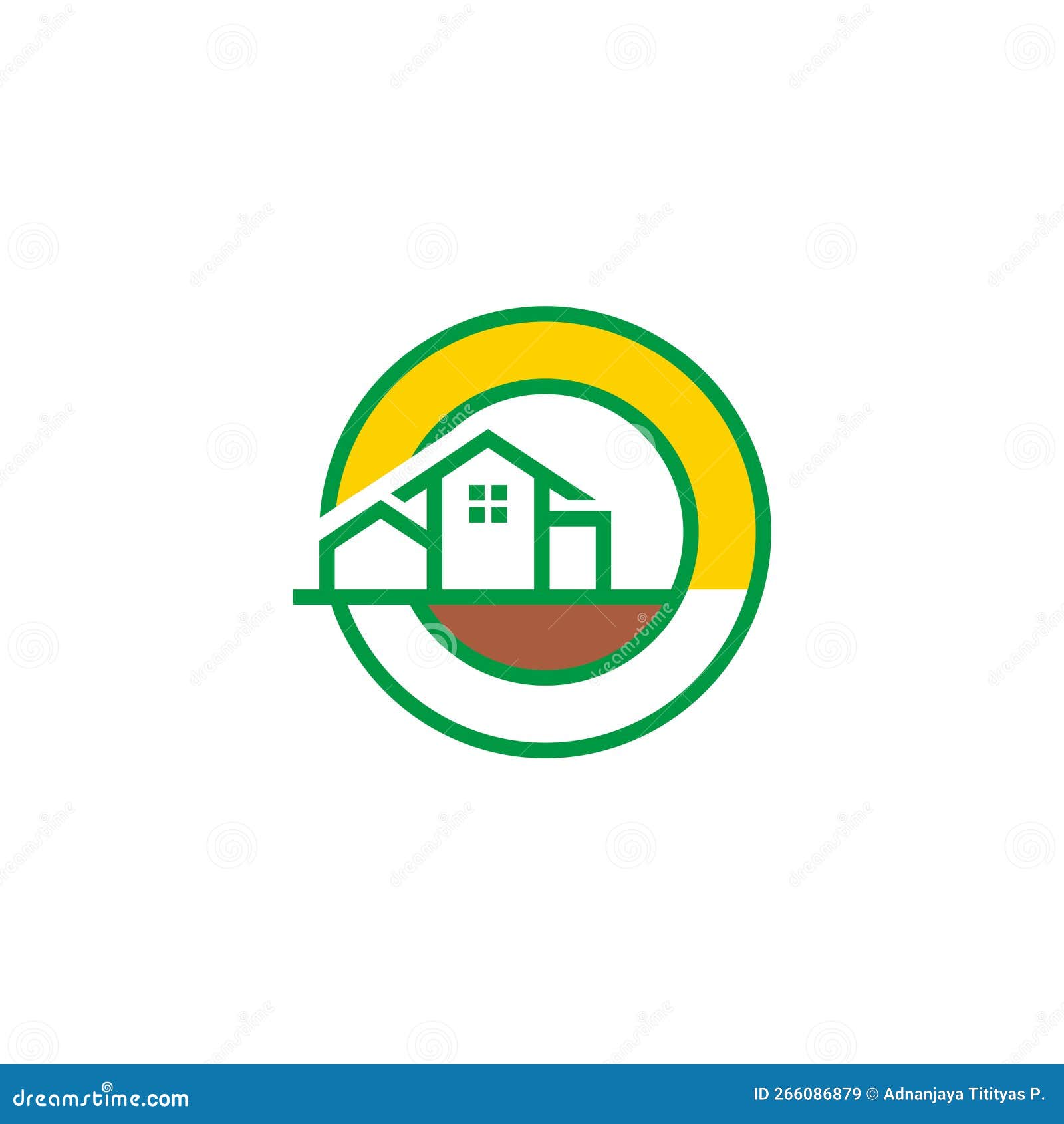 Round Green Ranch Home Sun Soil Symbol Logo Vector Stock Vector ...