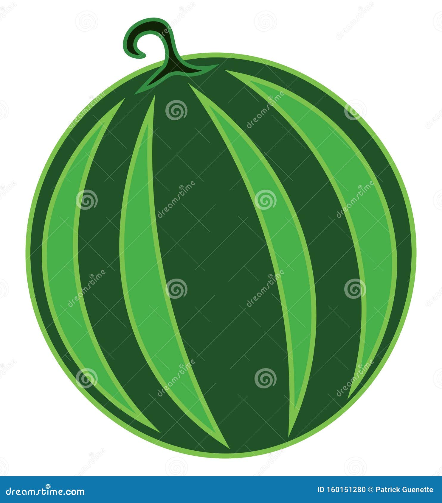 A Round Watermelon Vector or Color Illustration Stock Vector ...