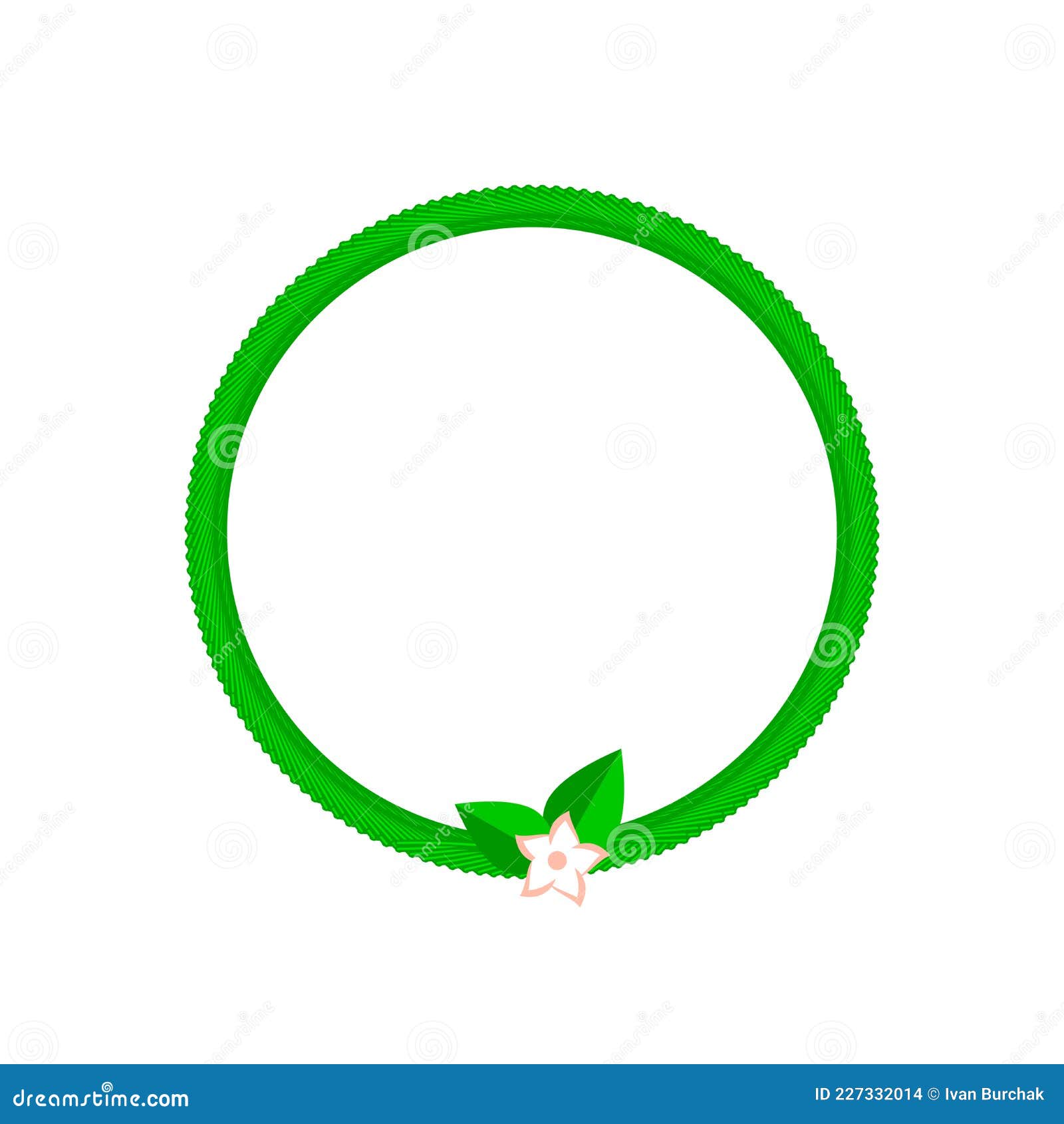 Round Green Summer Frame or Border. Vector Design Elements Set for You ...