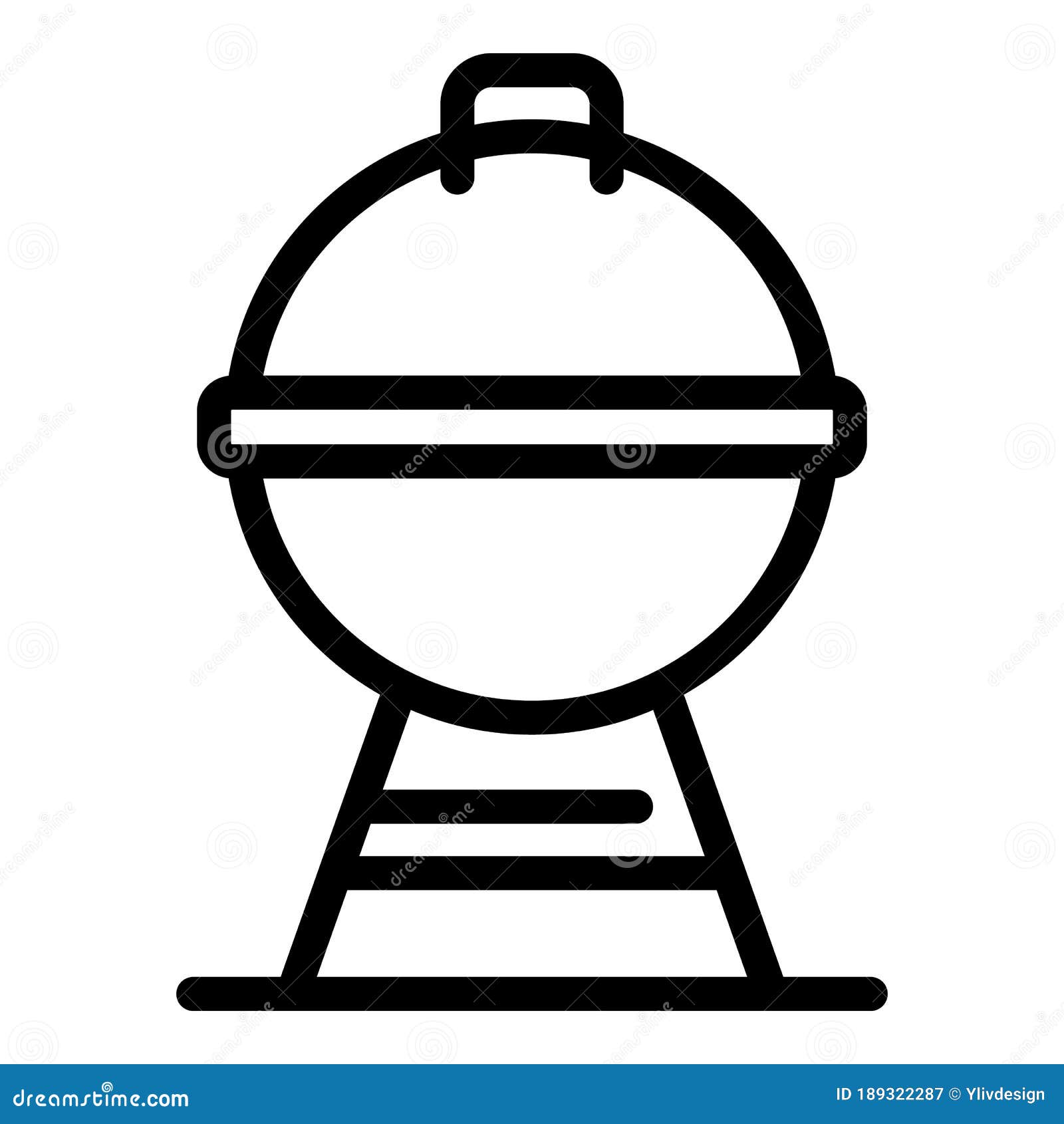 Round Grill Icon, Outline Style Stock Vector - Illustration of firewood ...