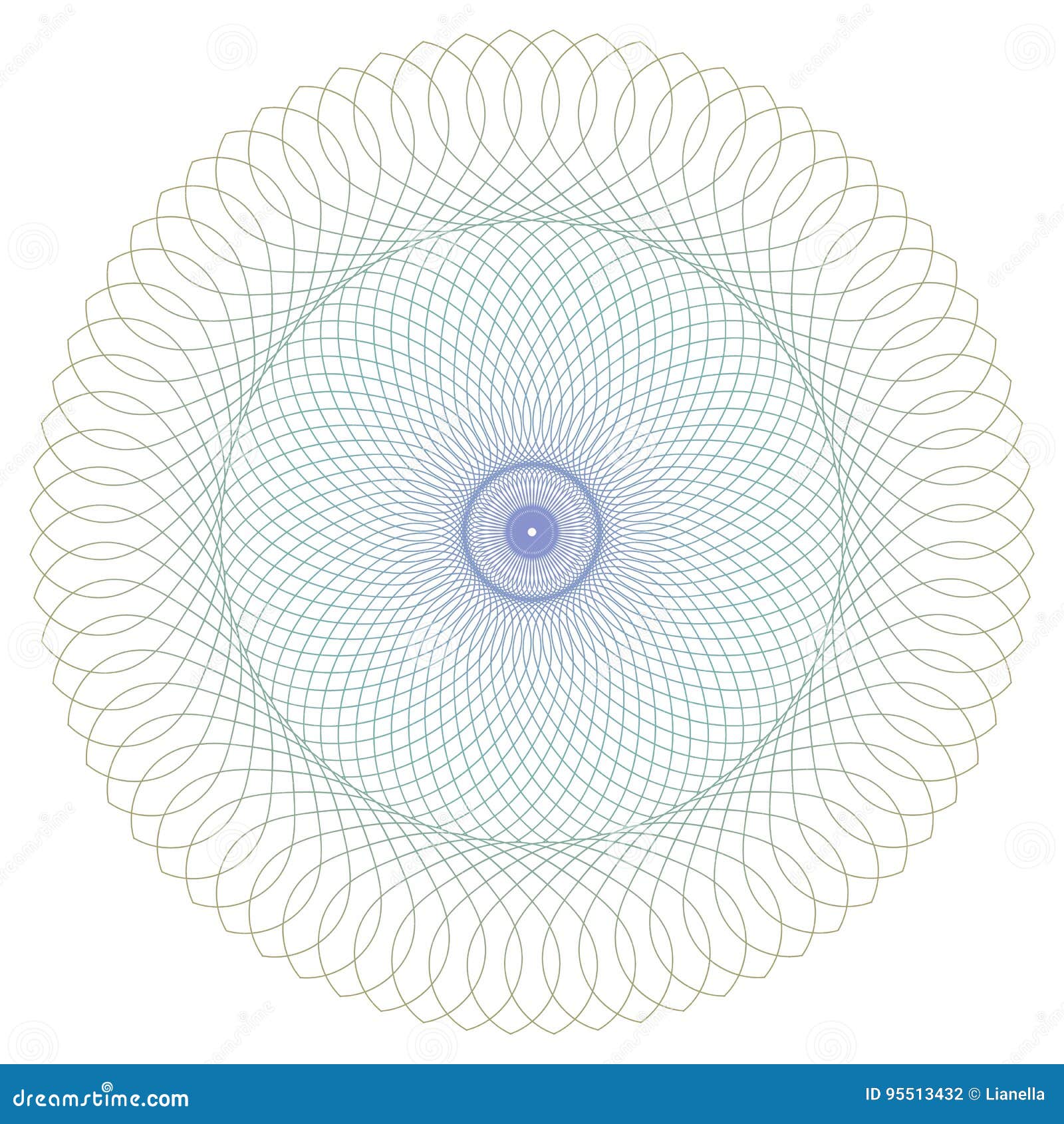 Round Guilloche Pattern stock vector. Illustration of paper - 95513432