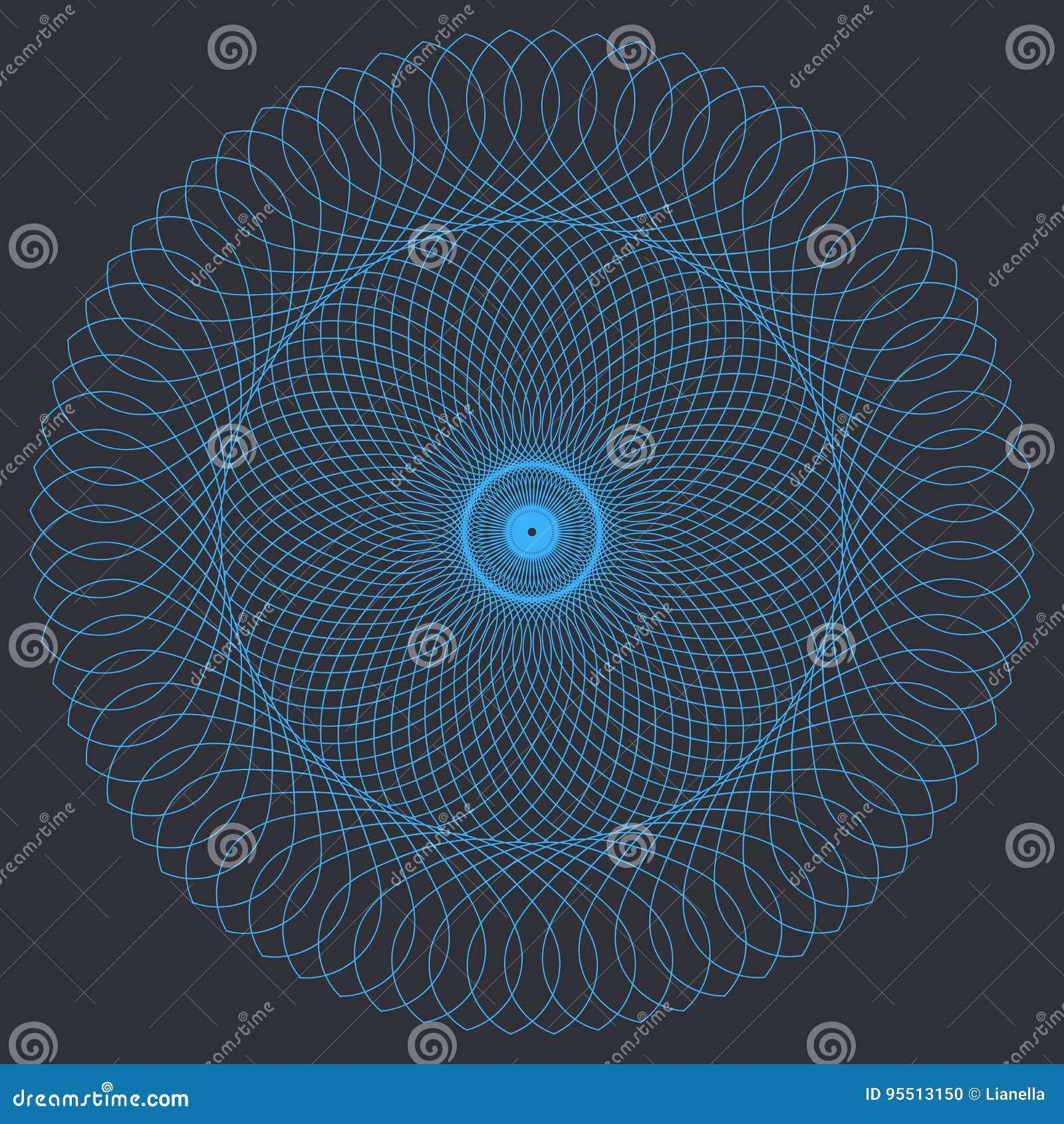 Round Guilloche Pattern stock vector. Illustration of guilloch - 95513150