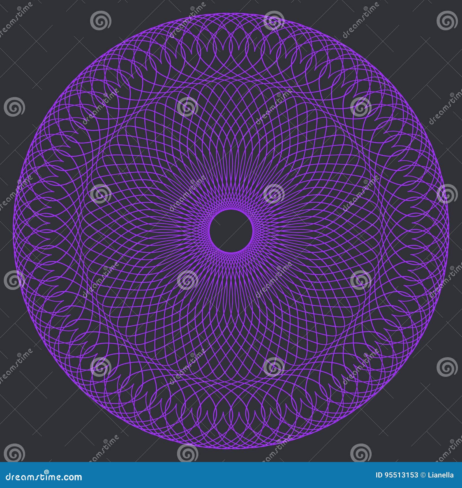 Round Guilloche Pattern stock vector. Illustration of diploma - 95513153