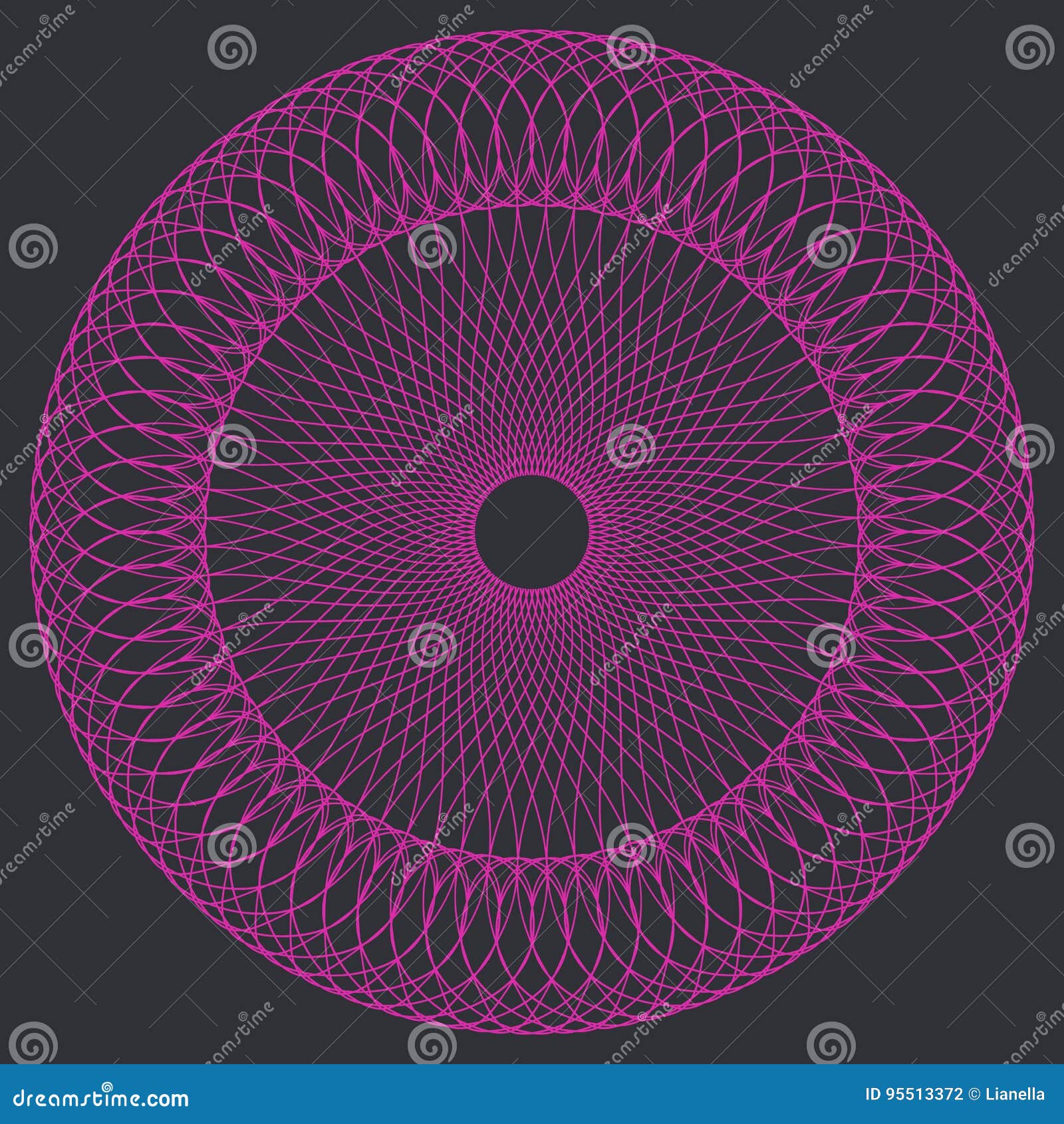 Round Guilloche Pattern stock vector. Illustration of line - 95513372