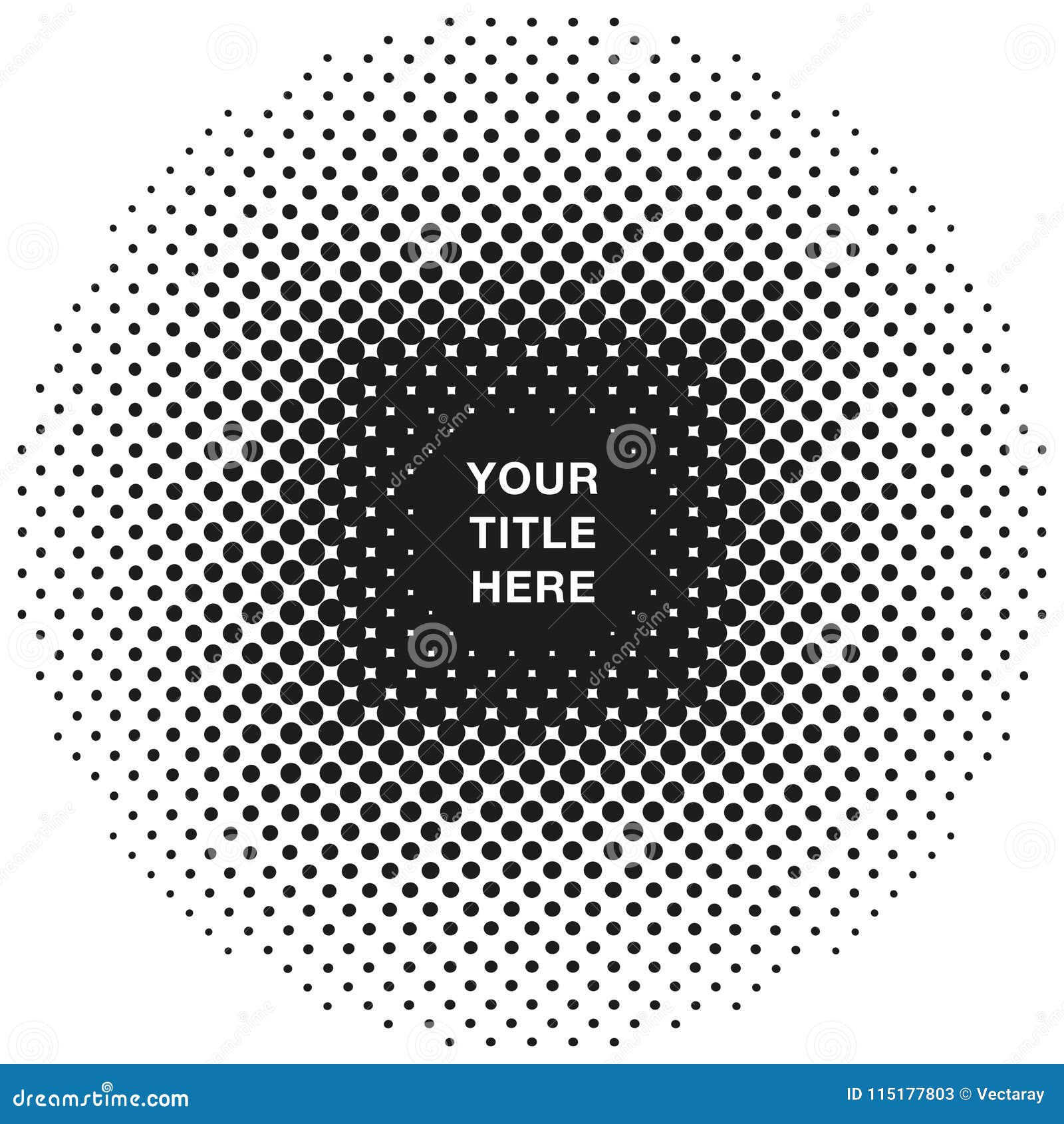 Round Halftone Pattern with Title Copy Space in Vector Format. Stock ...