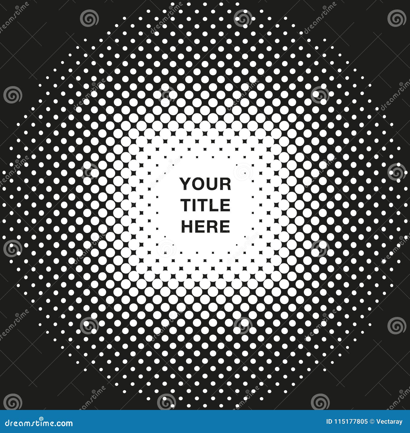 Round Halftone Pattern with Title Copy Space in Vector Format. Stock ...