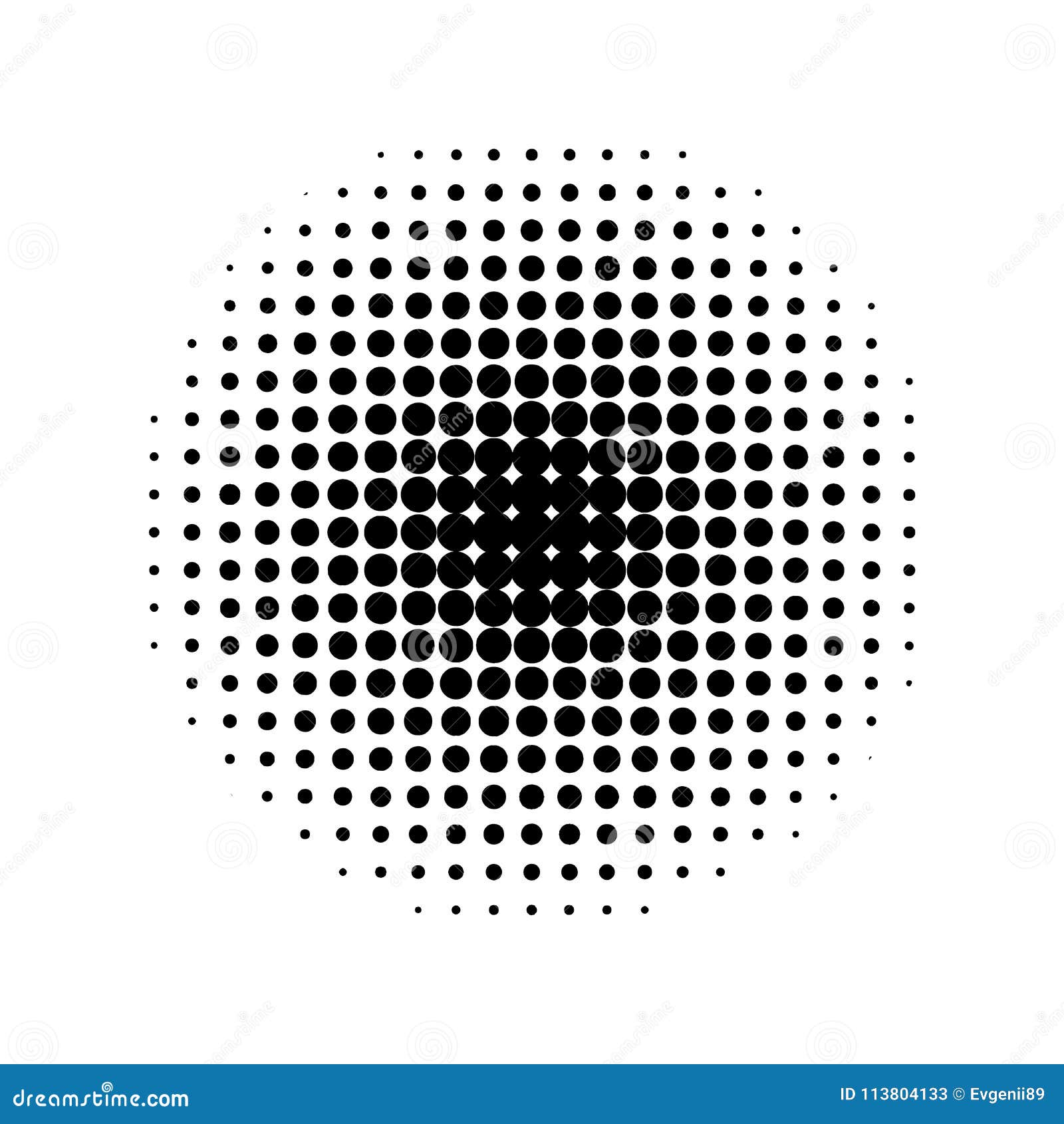 Halftone Screen Triangle Geometric Form. Black Background. White ...