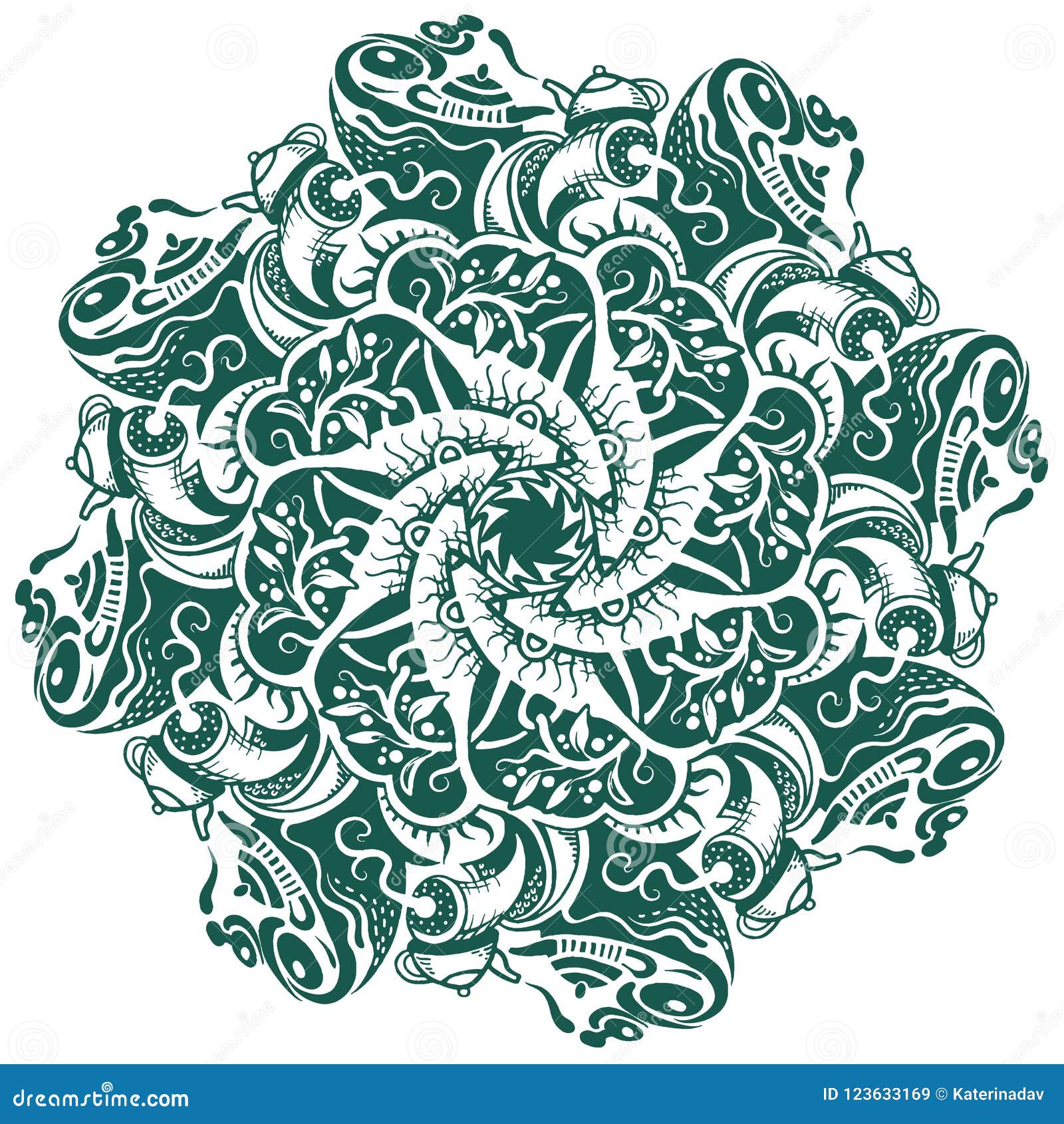 A Round Hand-drawn Pattern, Decor Design Clipart Stock Vector ... A Round Hand-drawn Pattern, Decor Design Clipart Stock Vector ...