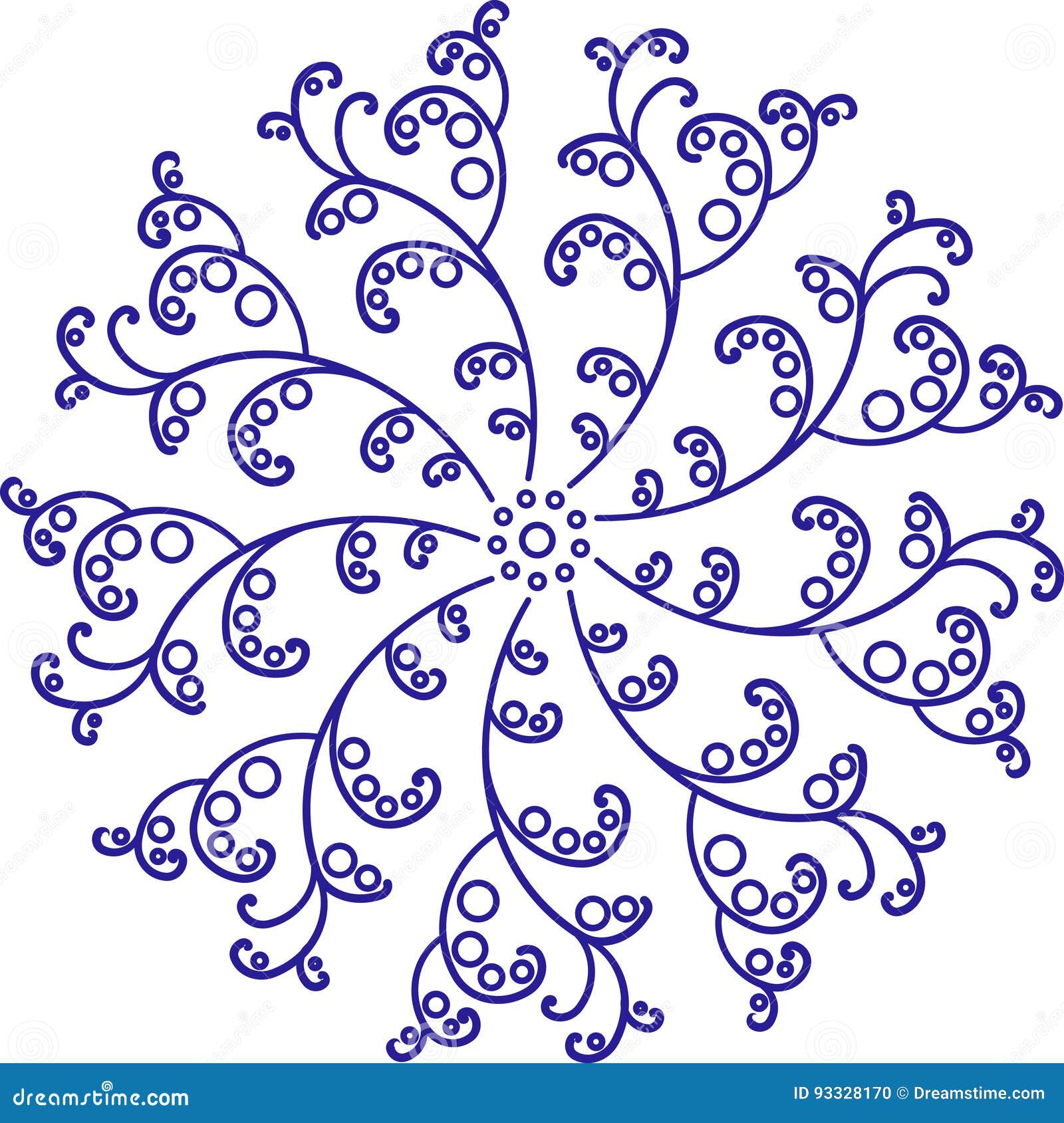 Round hand-drawn pattern stock illustration. Illustration of style ...