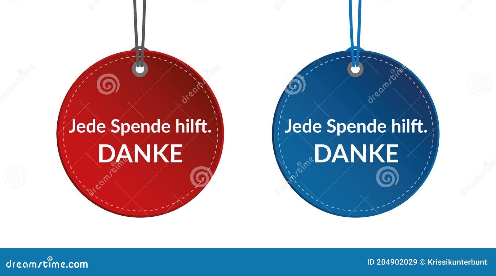 Round Hanging Label Tag Set Donation Stock Vector - Illustration of ...