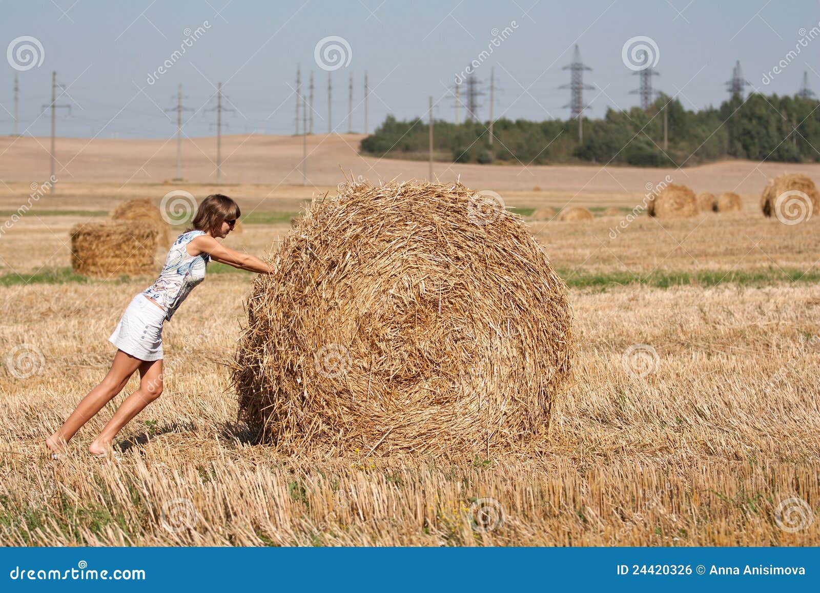 Round haystack is moving stock photo. Image of autumn - 24420326