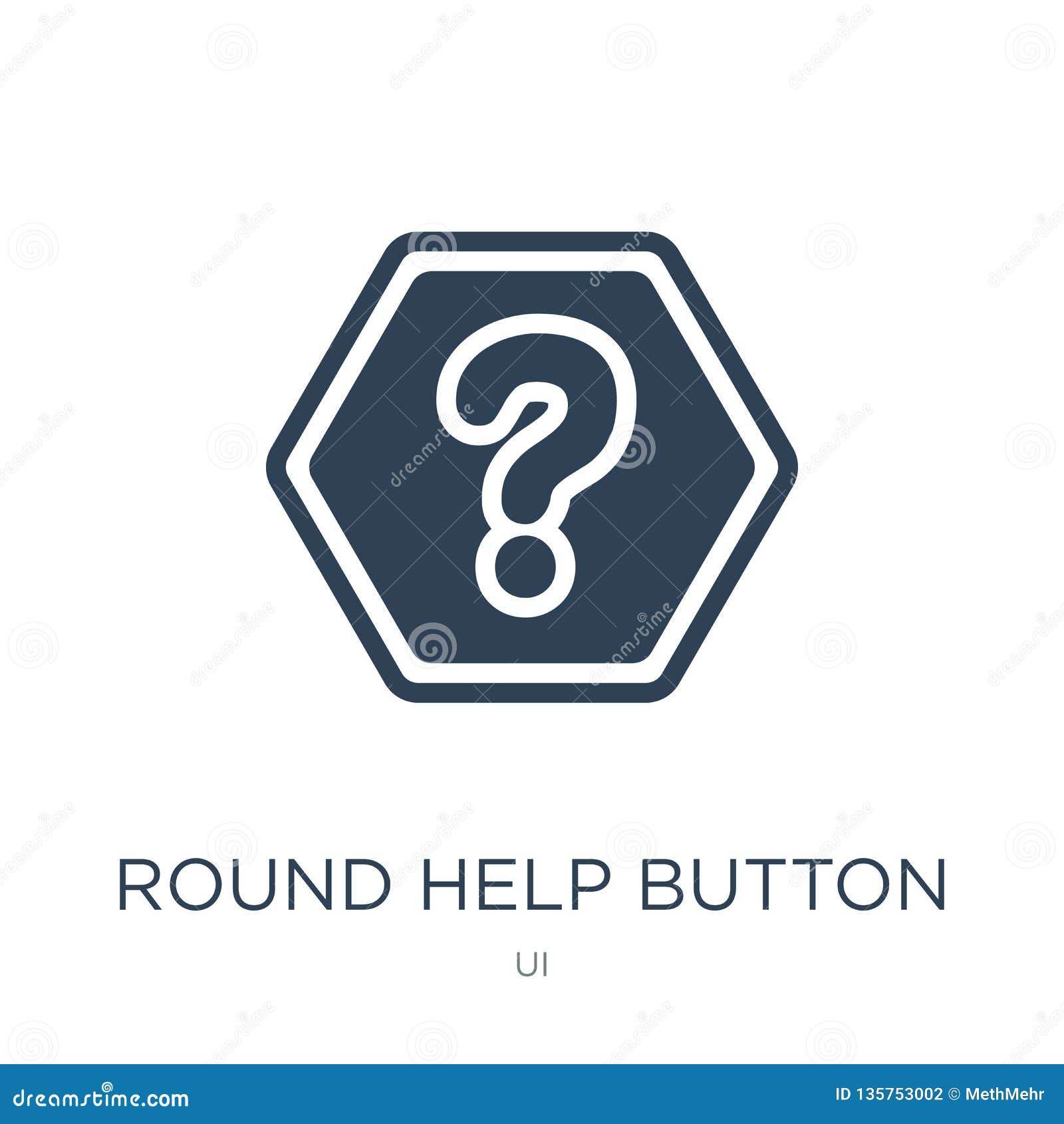 Round Help Button Icon in Trendy Design Style. Round Help Button Icon ...