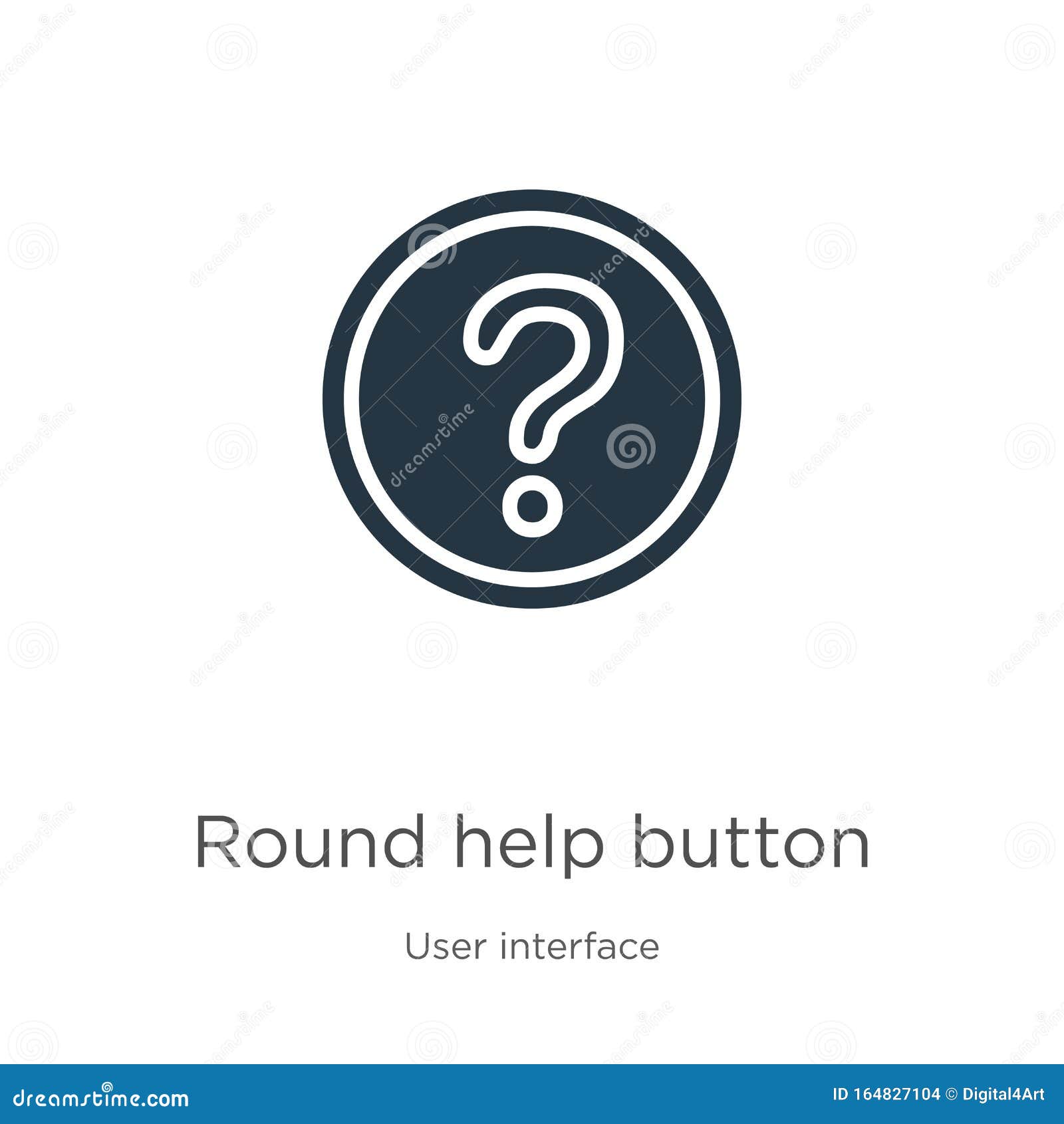 Round Help Button Icon Vector. Trendy Flat Round Help Button Icon from ...