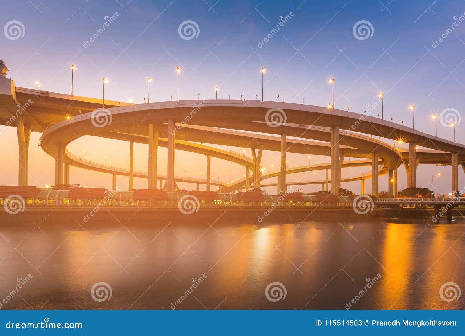 Round Highway Intersection Water Front Stock Image - Image of design ...