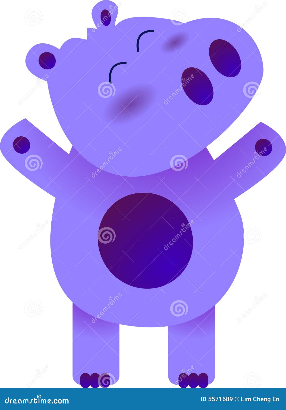 Round hippo stock vector. Illustration of wild, creature - 5571689